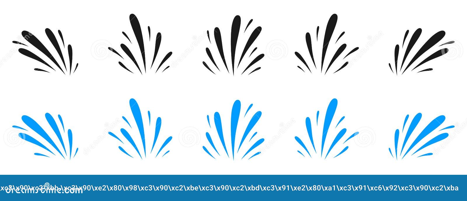 Water Splash Set. Falling Drops of Water. Vector Illustration. Stock ...