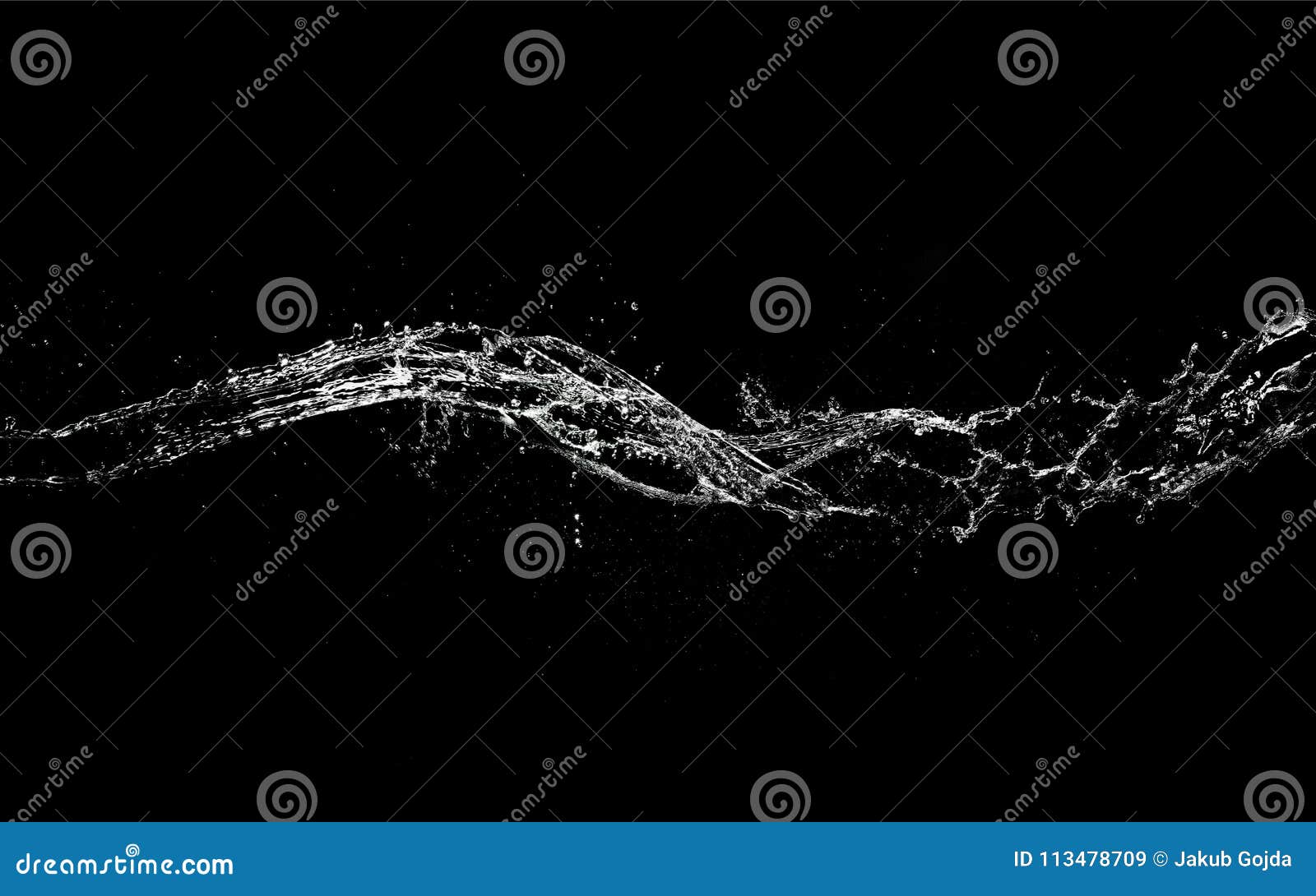 Water Splash Shape Isolated on Black Background Stock Image - Image of ...