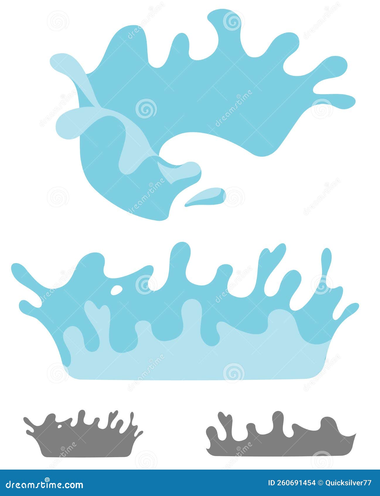 Water Splash Shape, Nature Illustration Set Stock Vector - Illustration ...