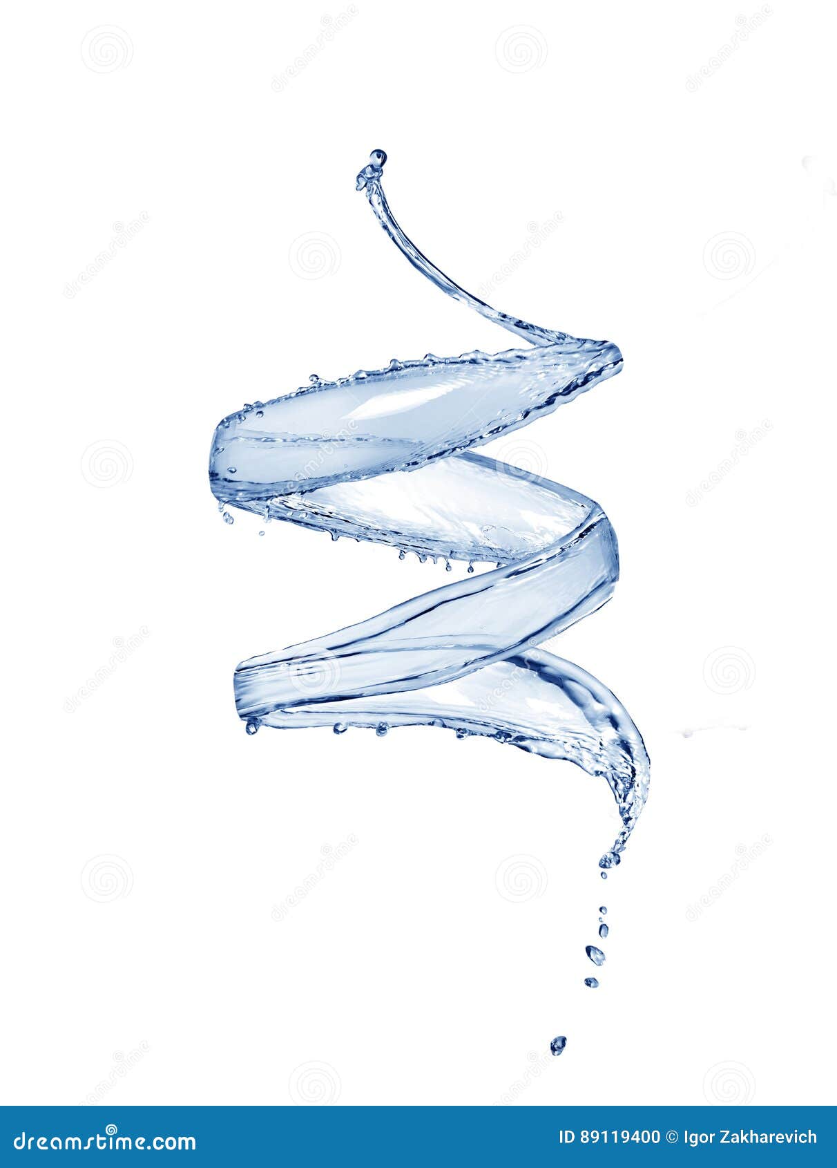Water Splash in Shape of Spiral Stock Illustration - Illustration of ...