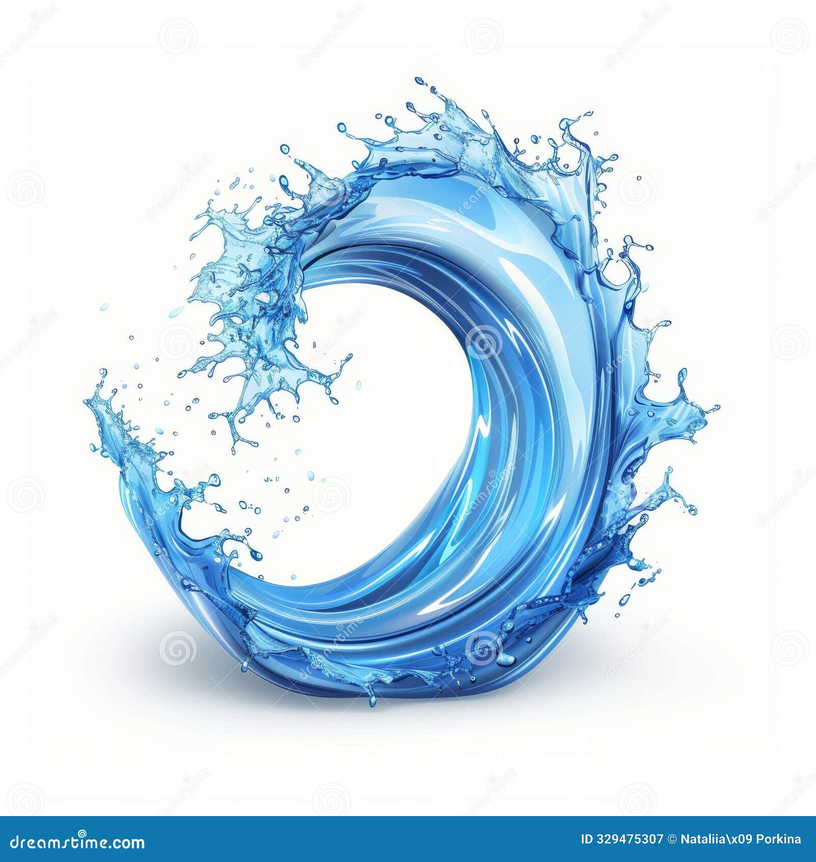 Water Splash in Shape of Wave. Dynamic Water Splash in Motion Stock ...