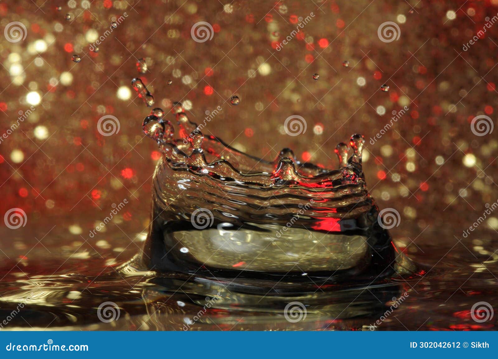 Water Splash on Sparkling Background Stock Photo - Image of gold ...