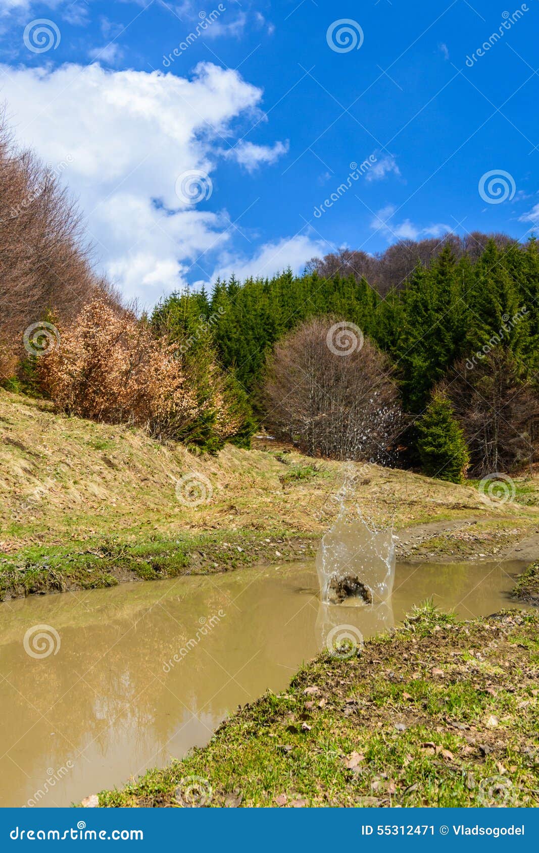 Water Splash in Spring Nature Landscape Stock Image - Image of hiking ...