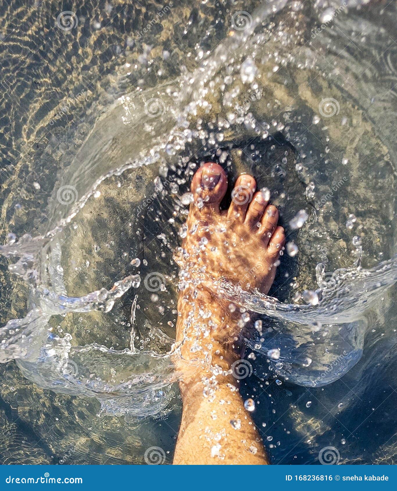 Water Splash on Stepping Hard into Water Stock Photo - Image of ...