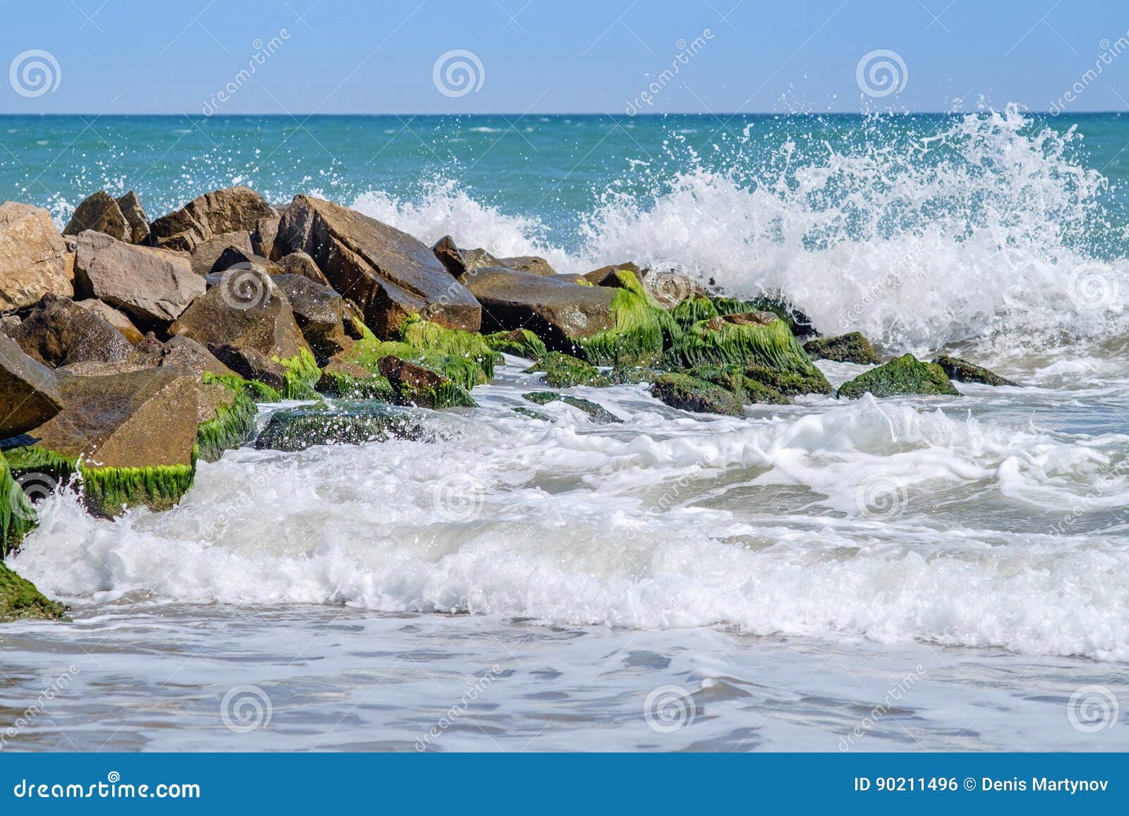 Water Splash on Stone Beach 1 Stock Photo - Image of spray, abstract ...