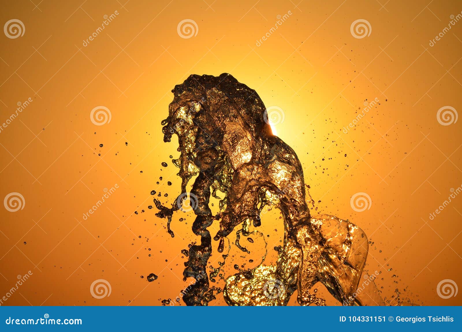 Water splash on sunset. stock image. Image of abstract - 104331151