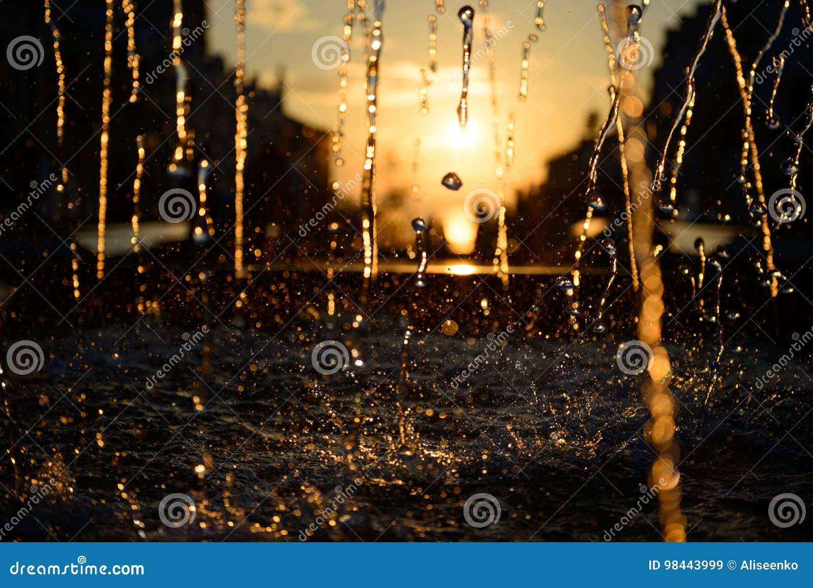 Water Splash in Sunset Light Stock Image - Image of abstract, orange ...