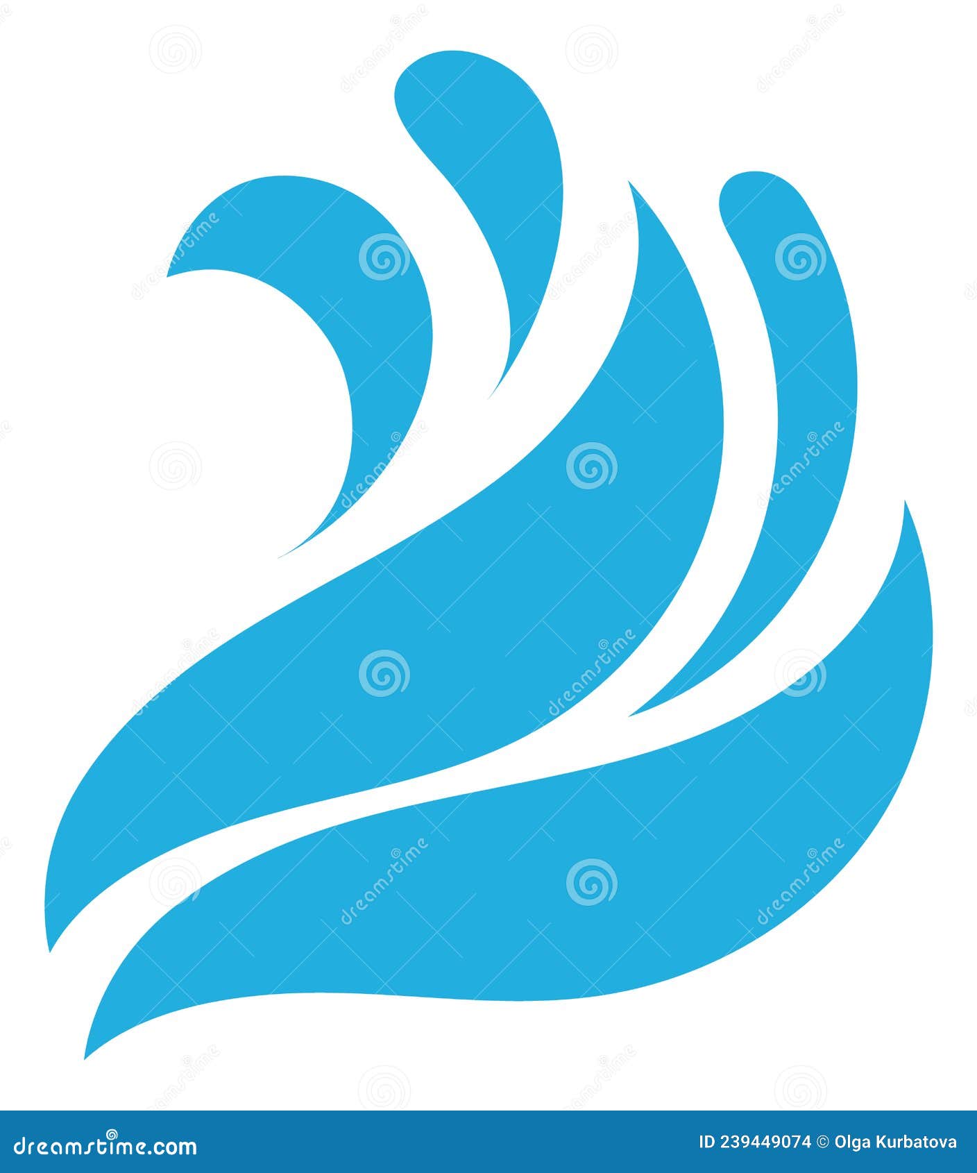 Water Splash Symbol. Blue Curve with Liquid Drop Stock Vector ...