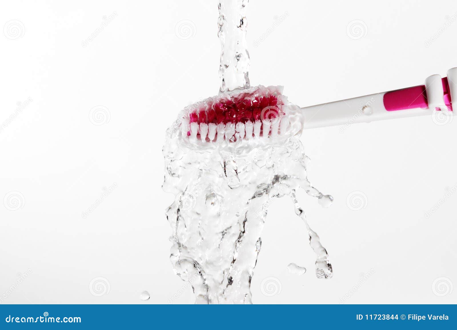 Water Splash in a Toothbrush Stock Photo - Image of bubble, toothpaste ...