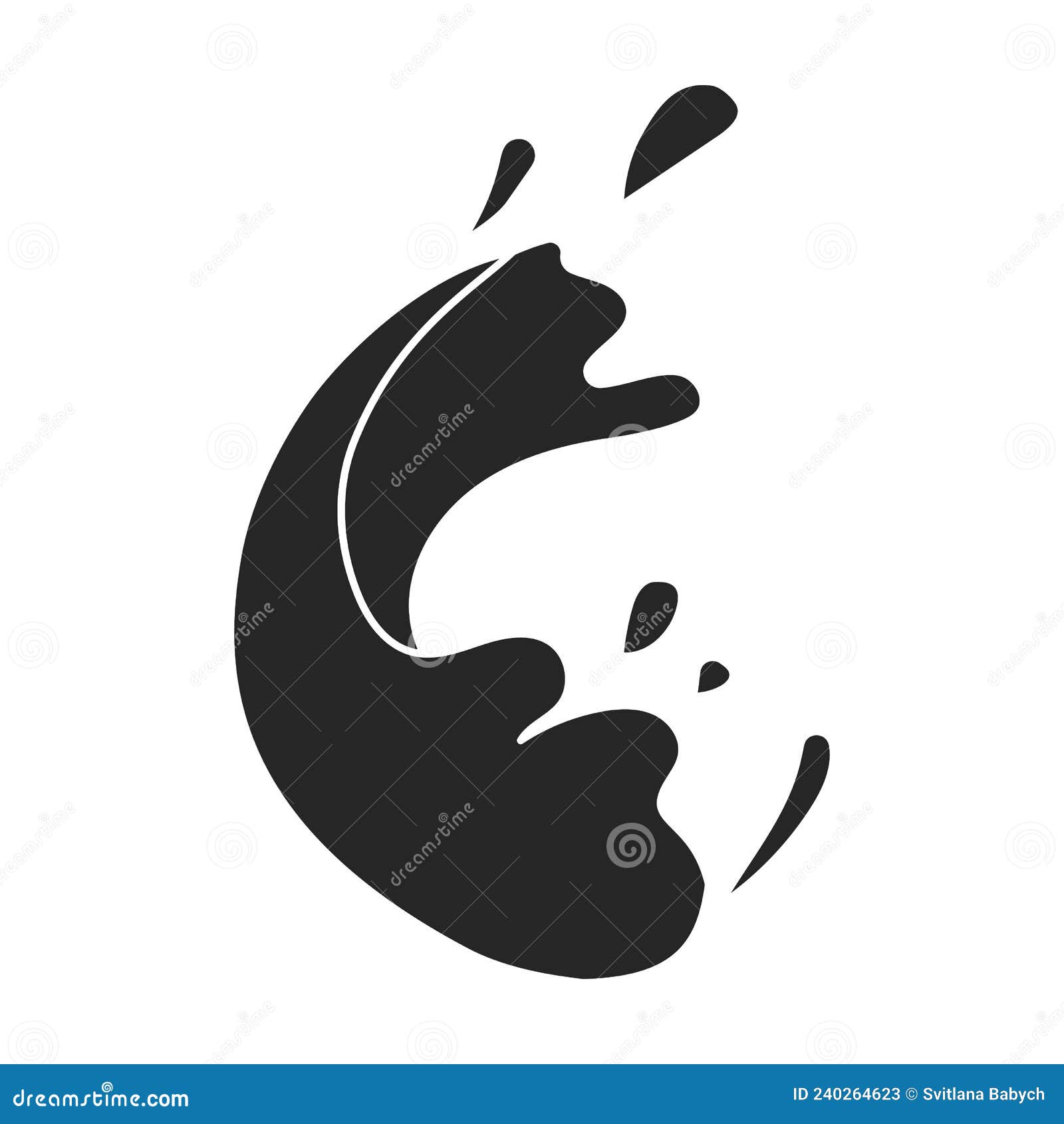 Water Splash Vector Icon.Black Vector Icon Isolated on White Background ...