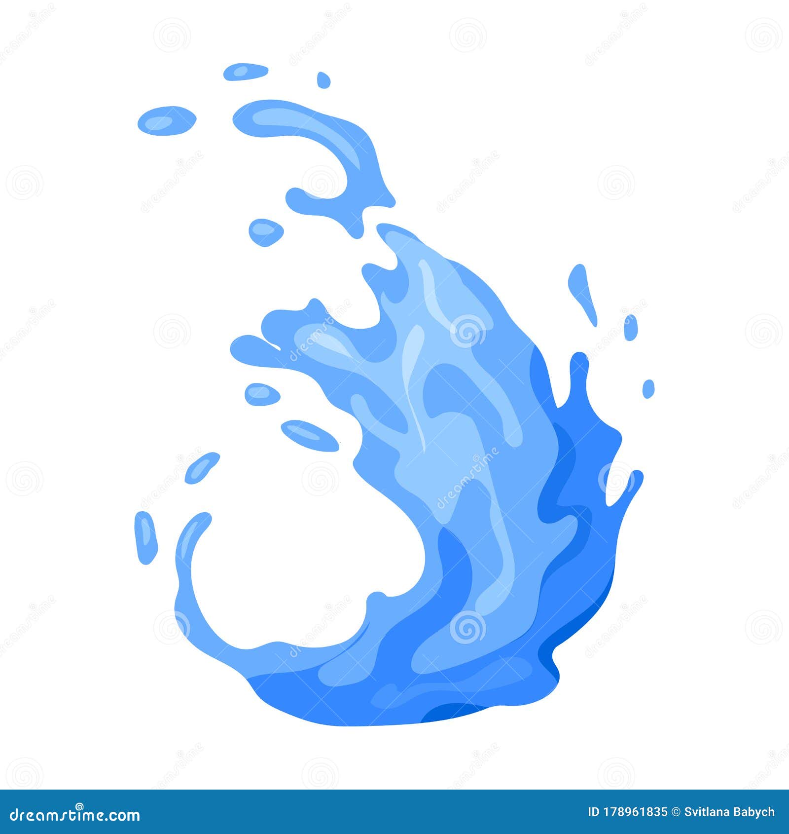 Water Splash Vector Icon.Cartoon Vector Icon Isolated on White ...