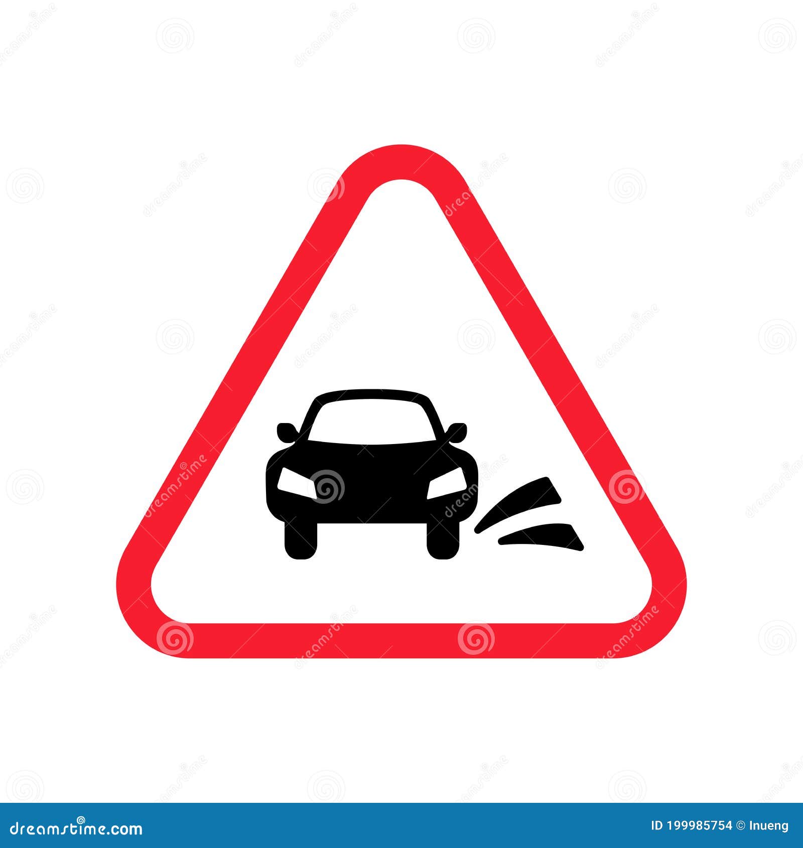 Water Splash Warning Road Sign. Stock Vector - Illustration of flat ...