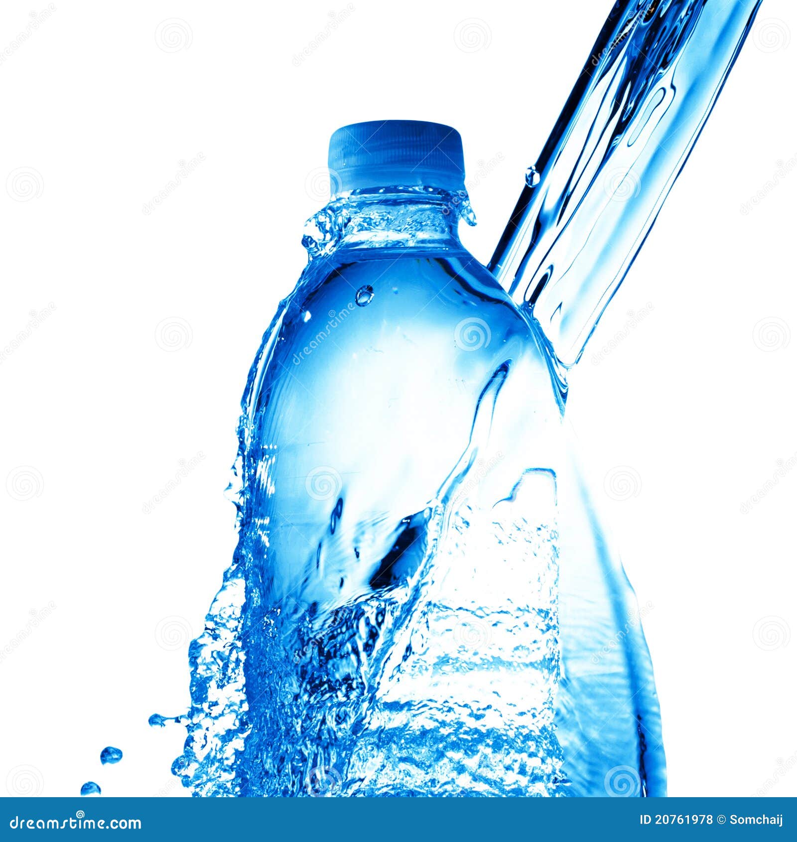Water Splash on Water Bottle Stock Photo - Image of close, bottle: 20761978