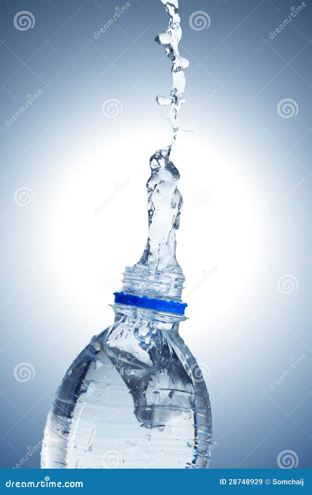Water Splash from Water Bottle Stock Image - Image of motion, closeup ...