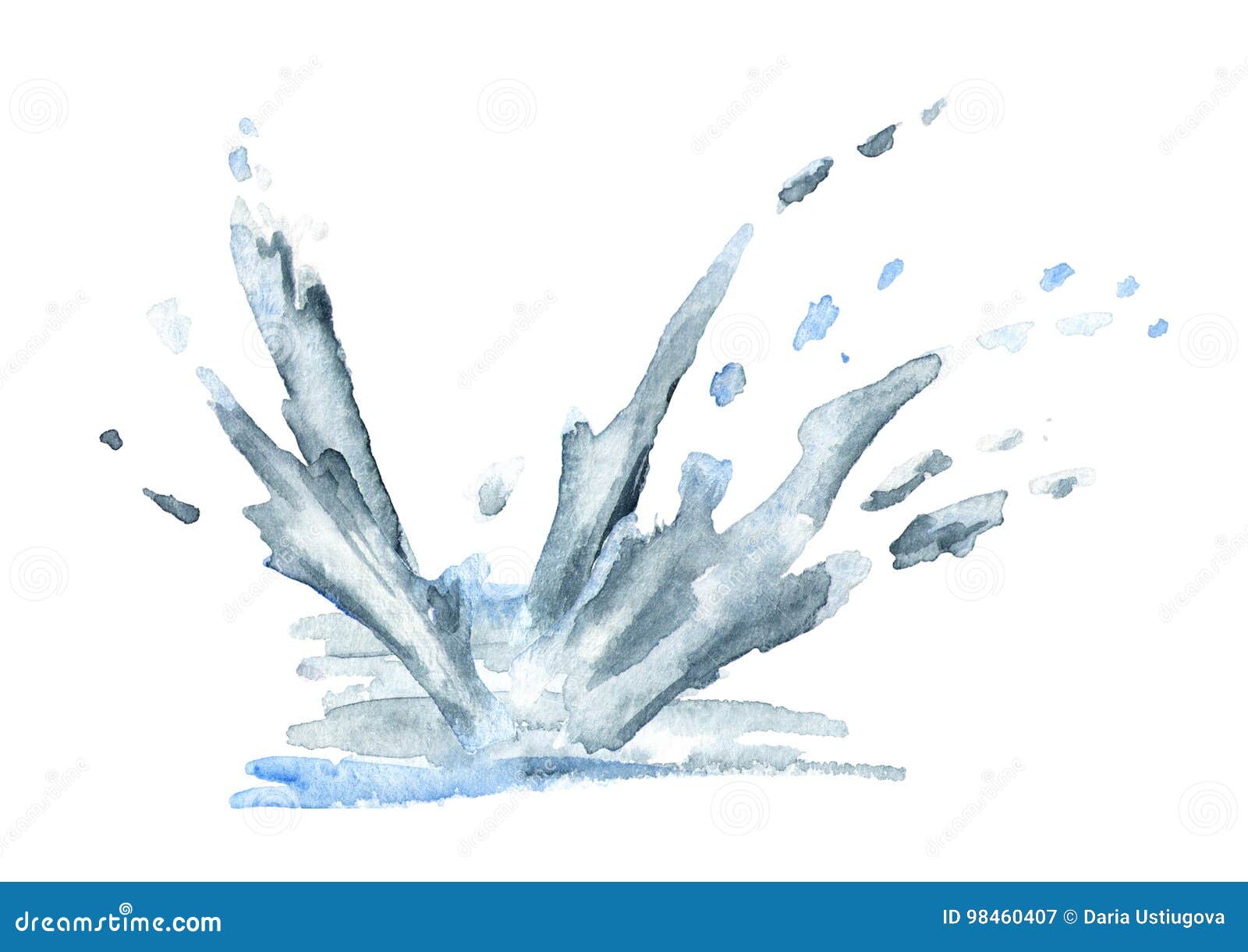 Water Splash. Watercolor Illustration Stock Illustration - Illustration ...