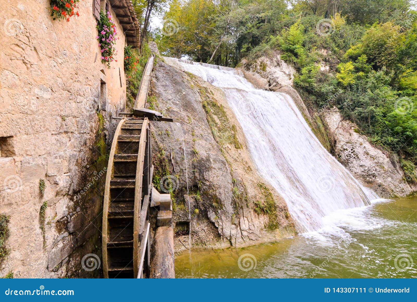 Water Splash Waterfall stock image. Image of fall, refrontolo - 143307111