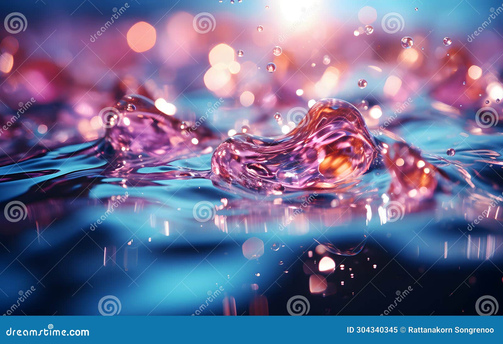 Water Splash and Wave Blue Sea with Bubbles Background Stock ...