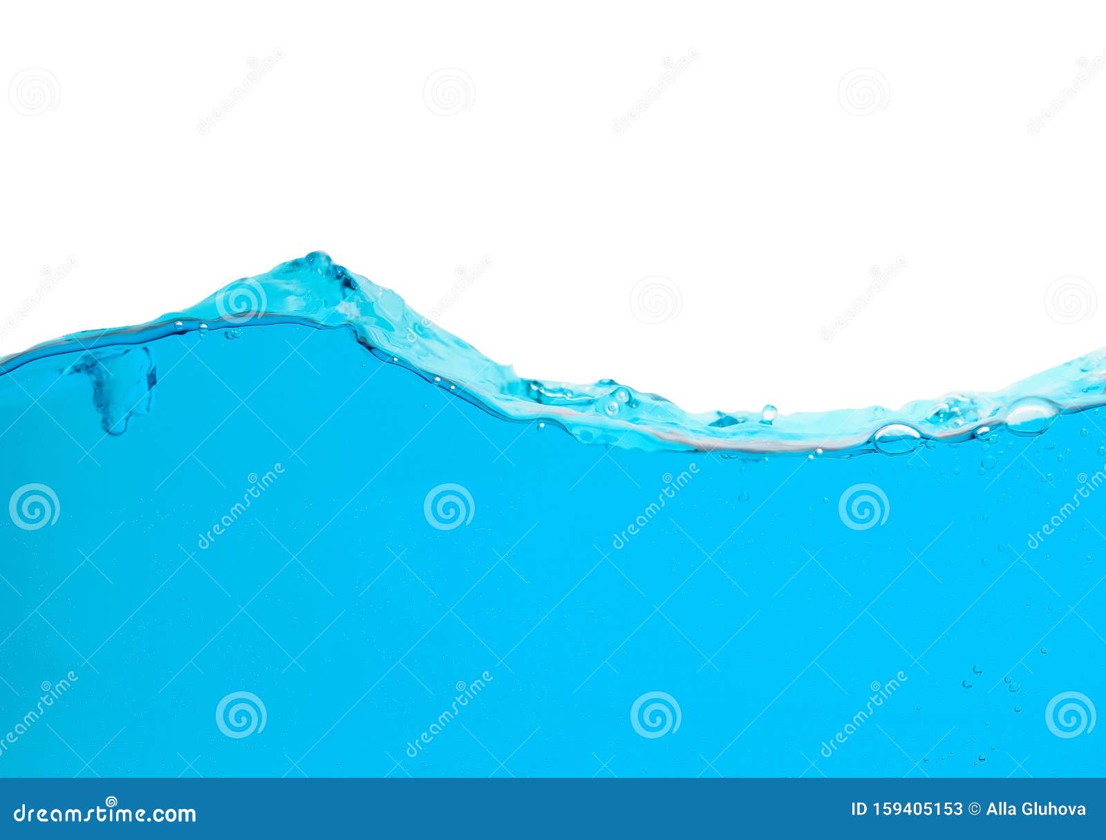 Water Splash or Water Wave with Bubbles of Air on the Background ...