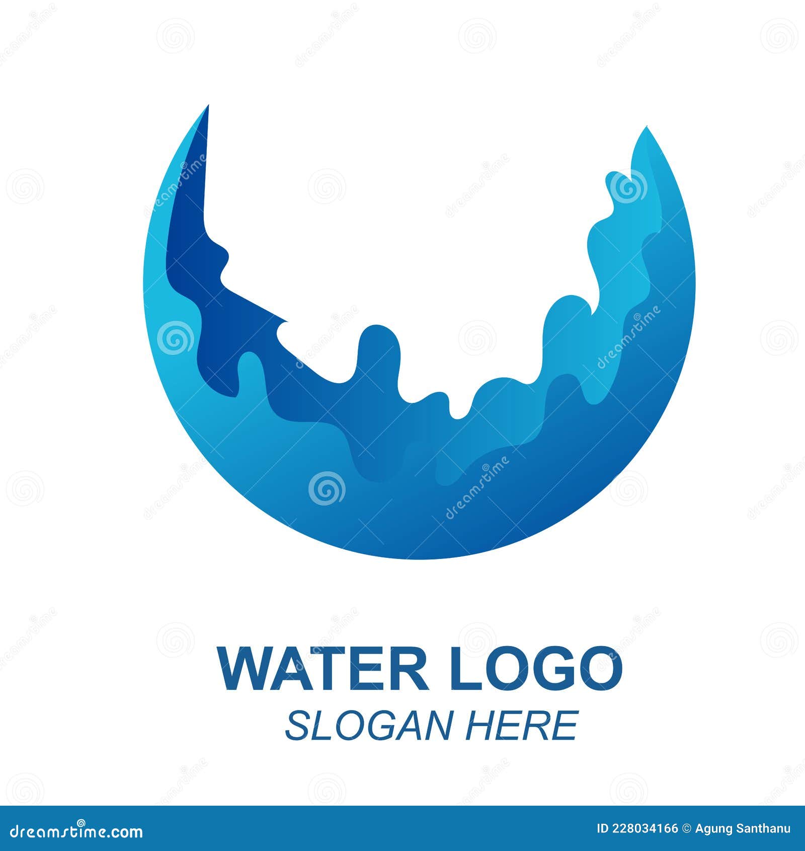 Logos Colored Water Aqua Splashes Nature Symbols Blue Gradient Colored ...