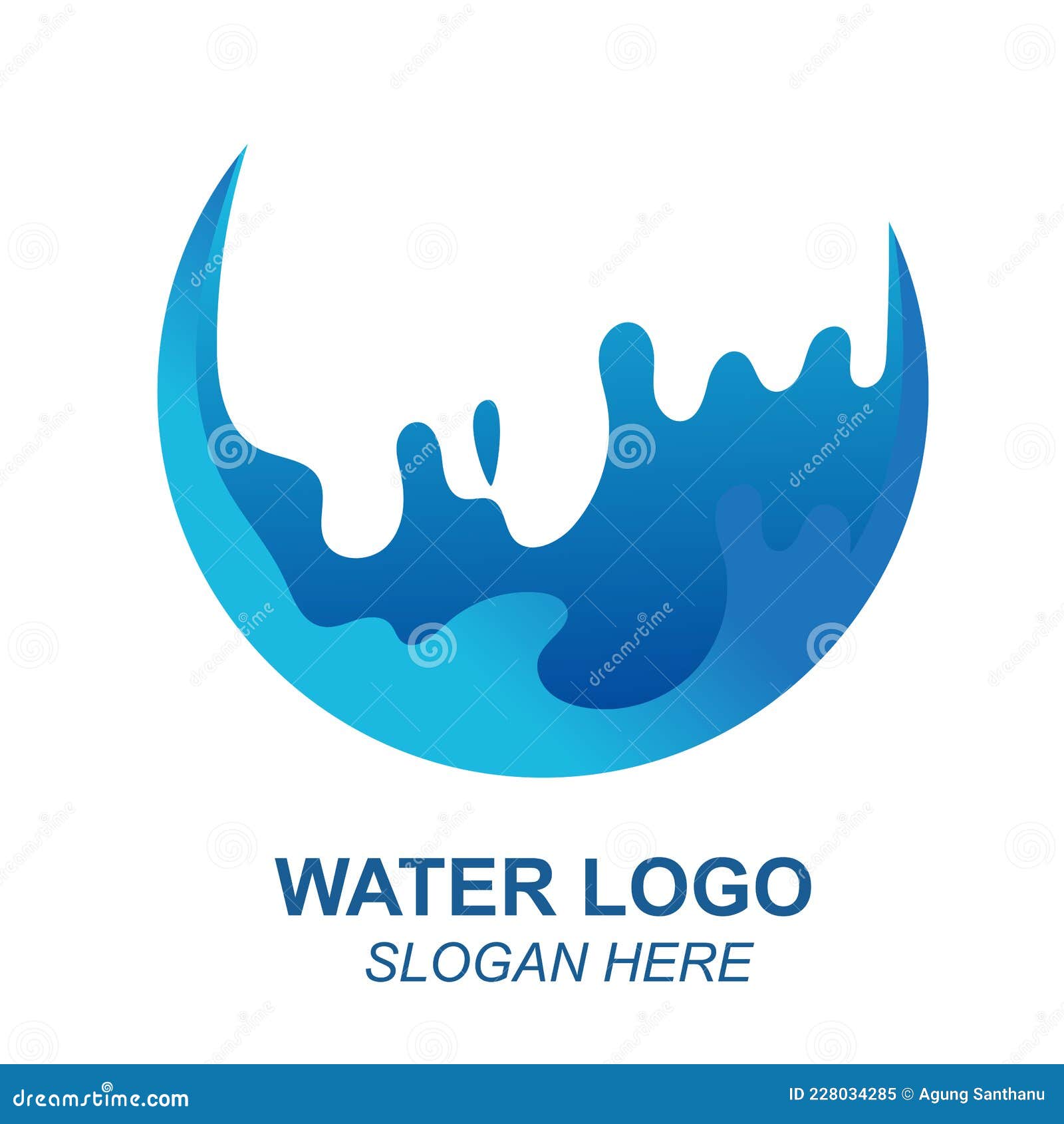 Logos Colored Water Aqua Splashes Nature Symbols Blue Gradient Colored ...