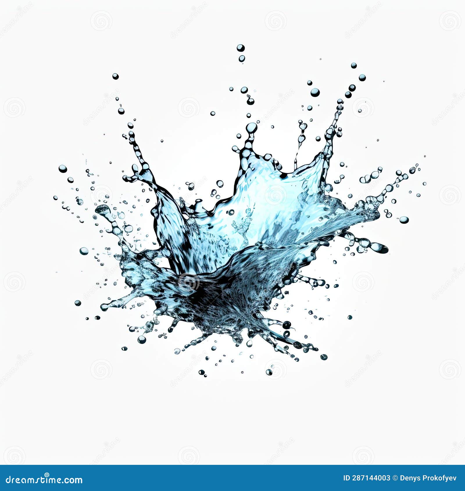 Water splash on white stock illustration. Illustration of macro - 287144003