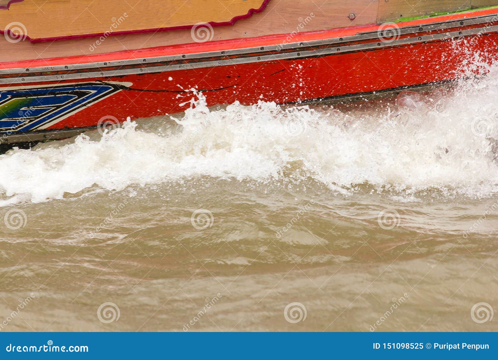 Water Splashed from a Speed Boat in the River Stock Image - Image of ...