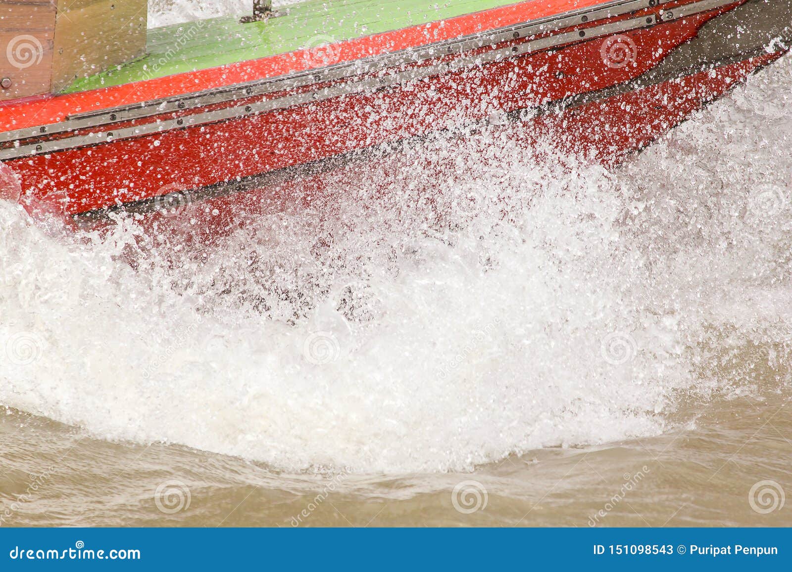 Water Splashed from a Speed Boat in the River Stock Image - Image of ...