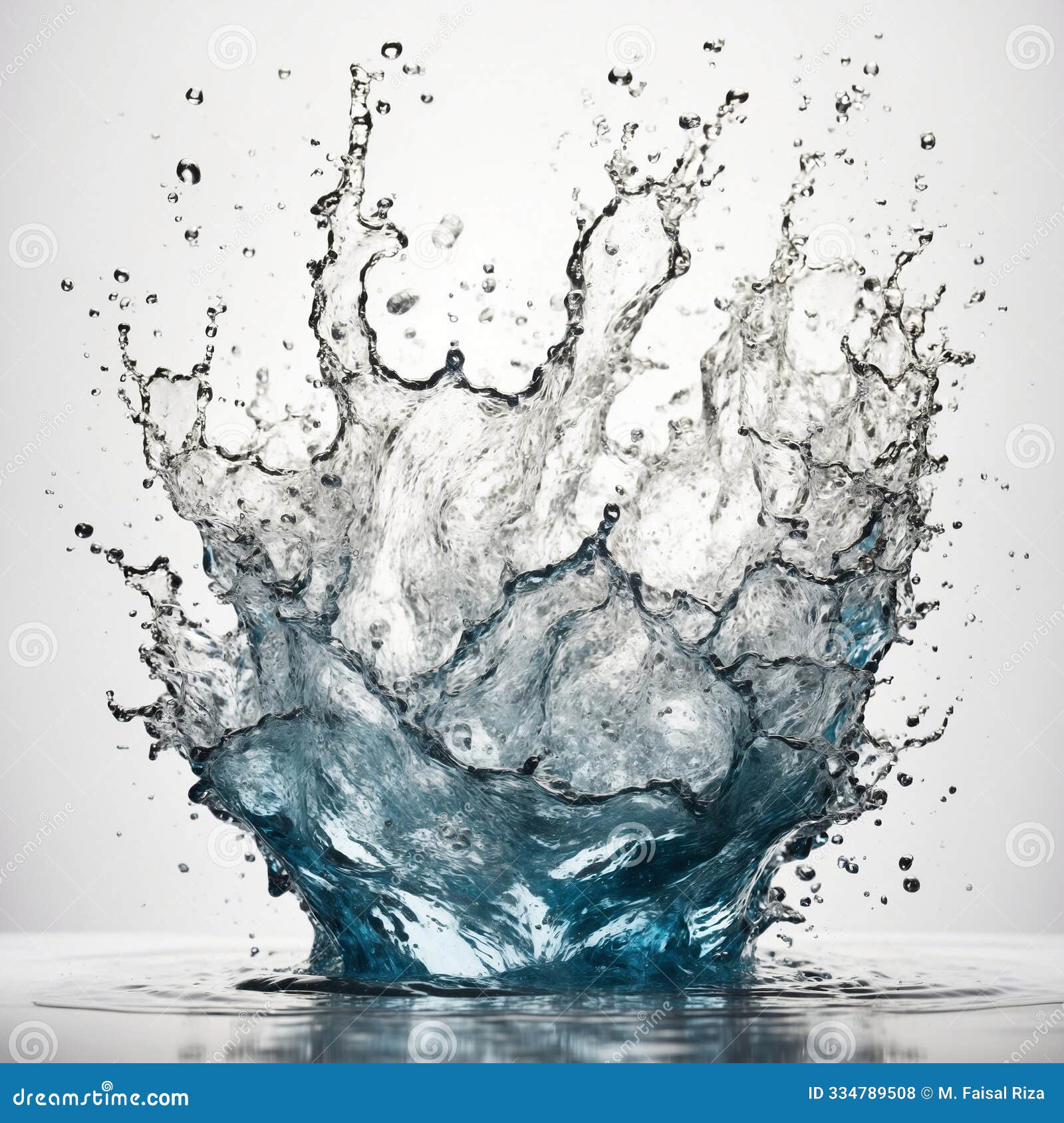 Water Splashes Colliding in the Air Isolated on a White Background ...
