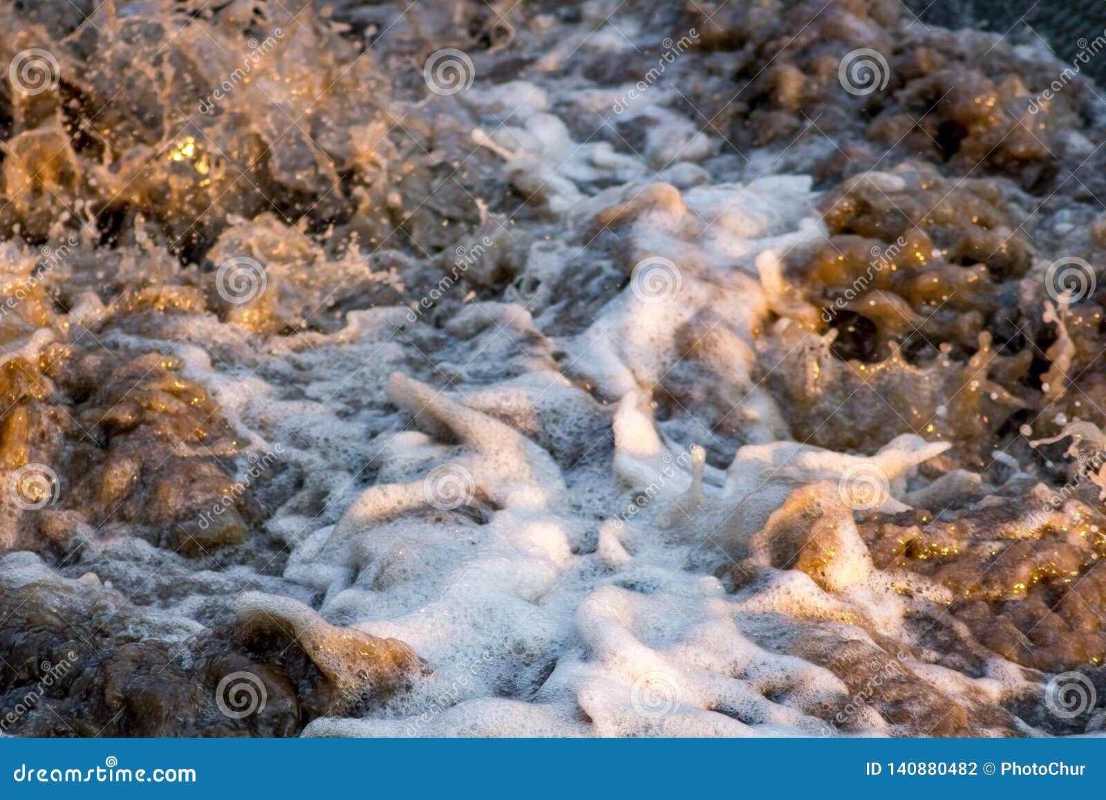 Water splashes with foam stock photo. Image of texture - 140880482