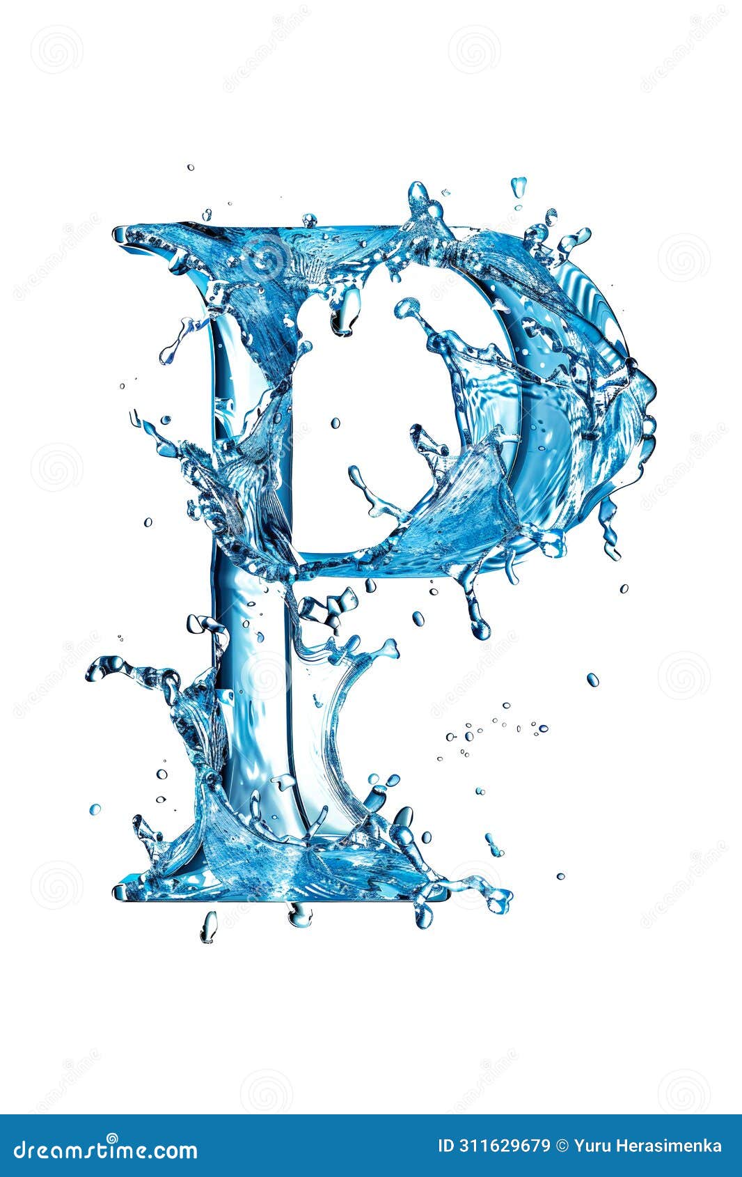 Water Splashing on a Letter P Stock Image - Illustration of typography ...