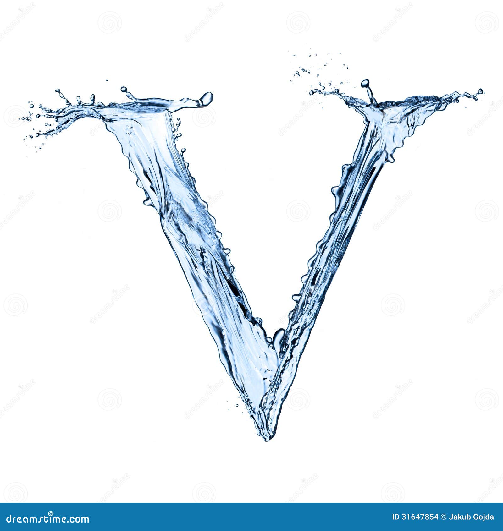 Alphabet V In Water