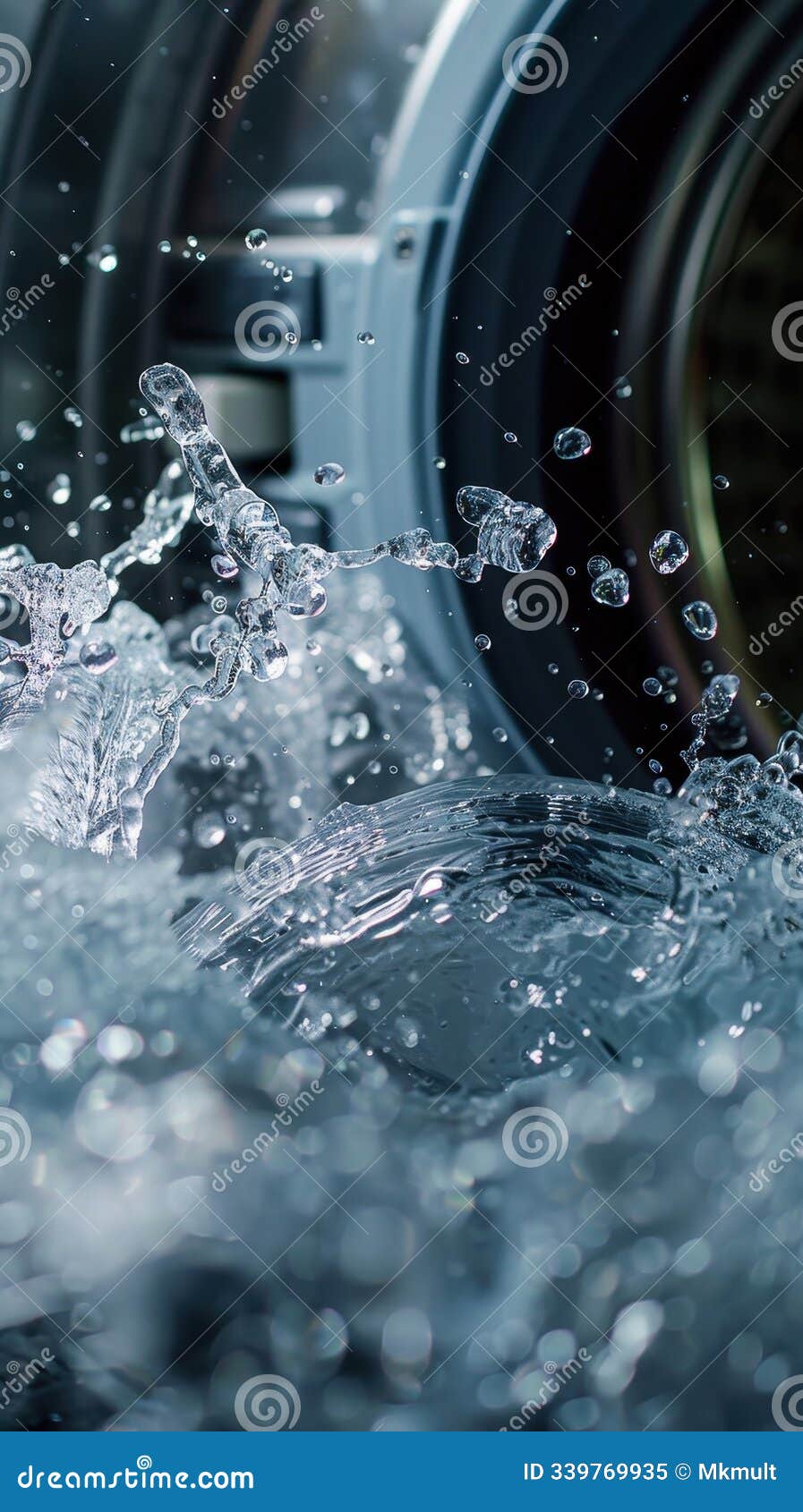 Close-up of a Modern Washing Machine Drum during Self-cleaning with ...