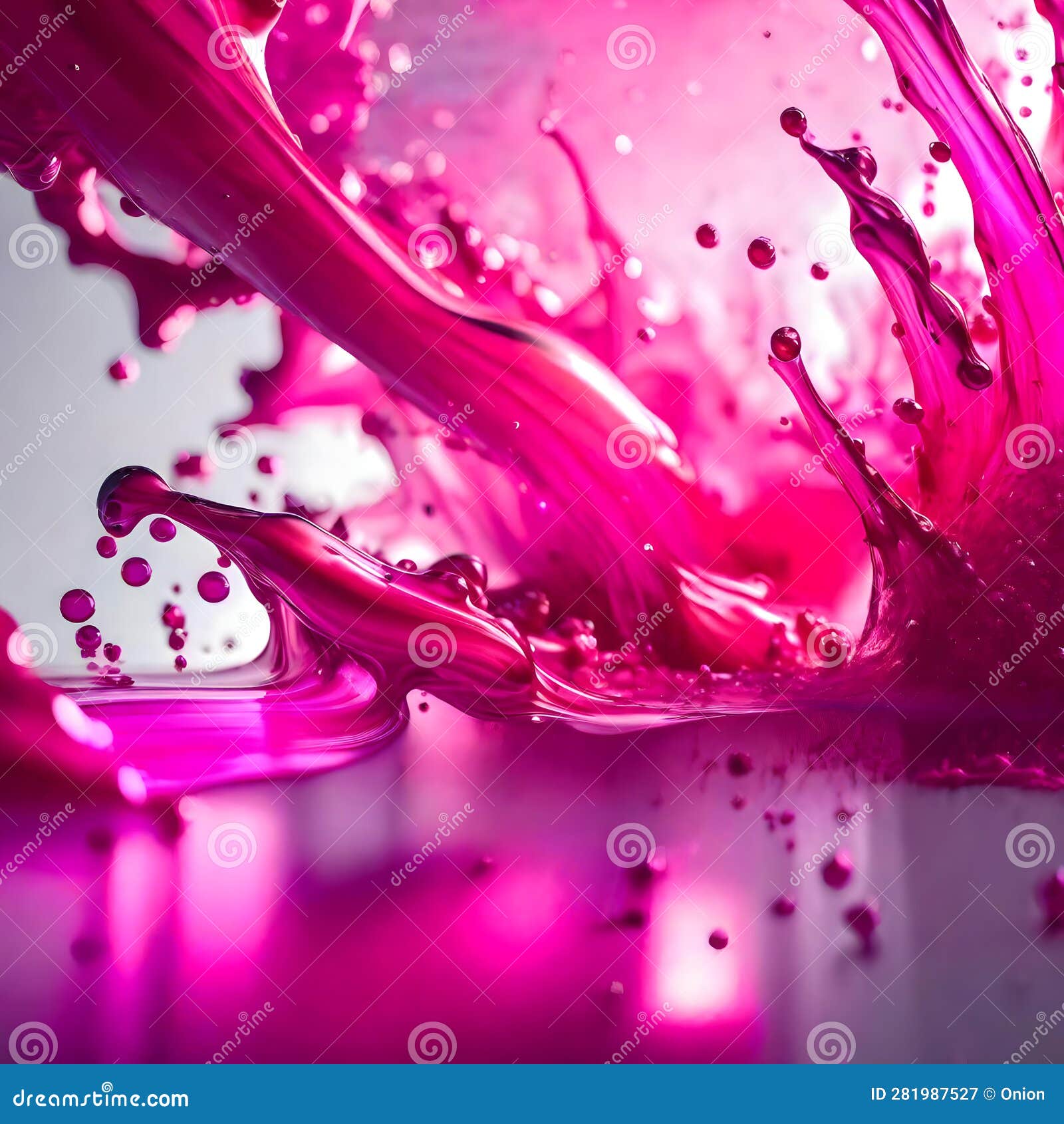 Color Splashes in Pink - Ai Generated Image Stock Illustration ...