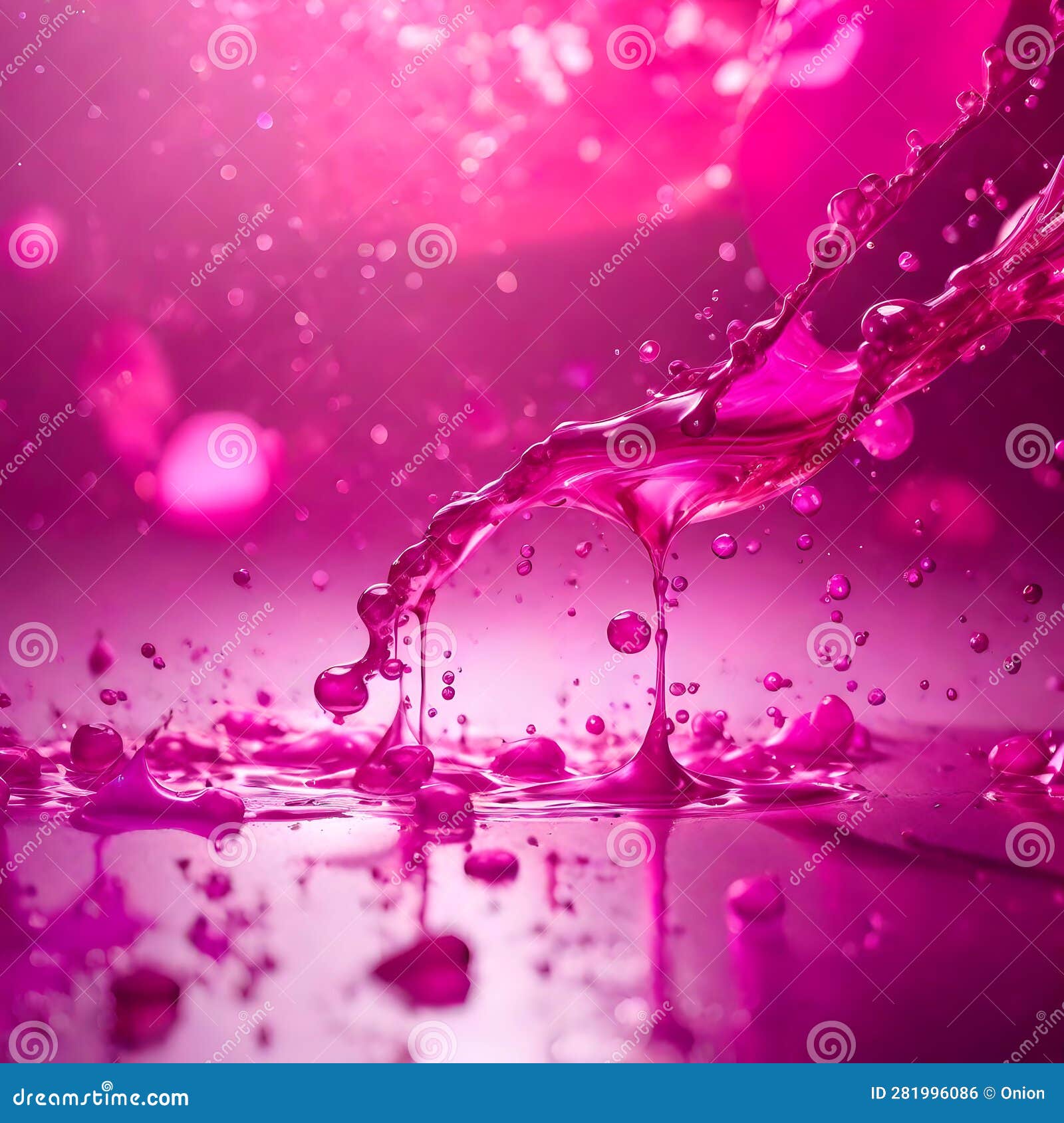 Color Splashes in Pink - Ai Generated Image Stock Illustration ...