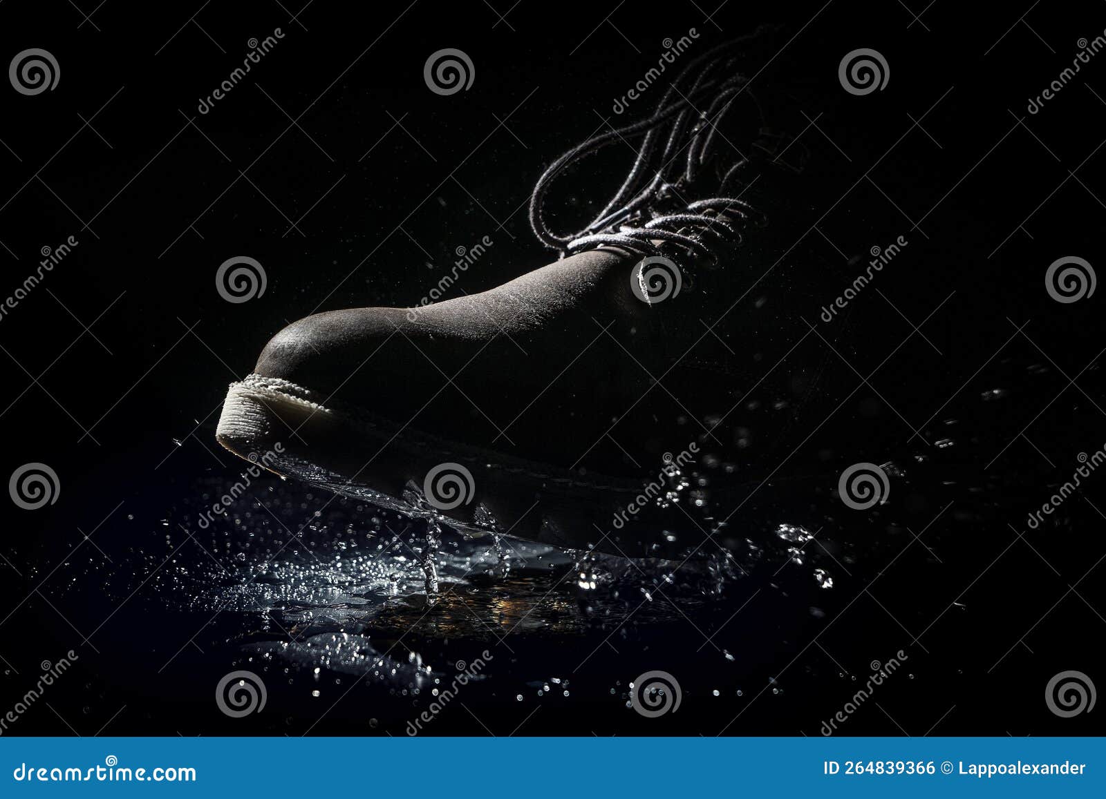 Water Splashes Under the Boot Stock Photo - Image of puddle, boot ...