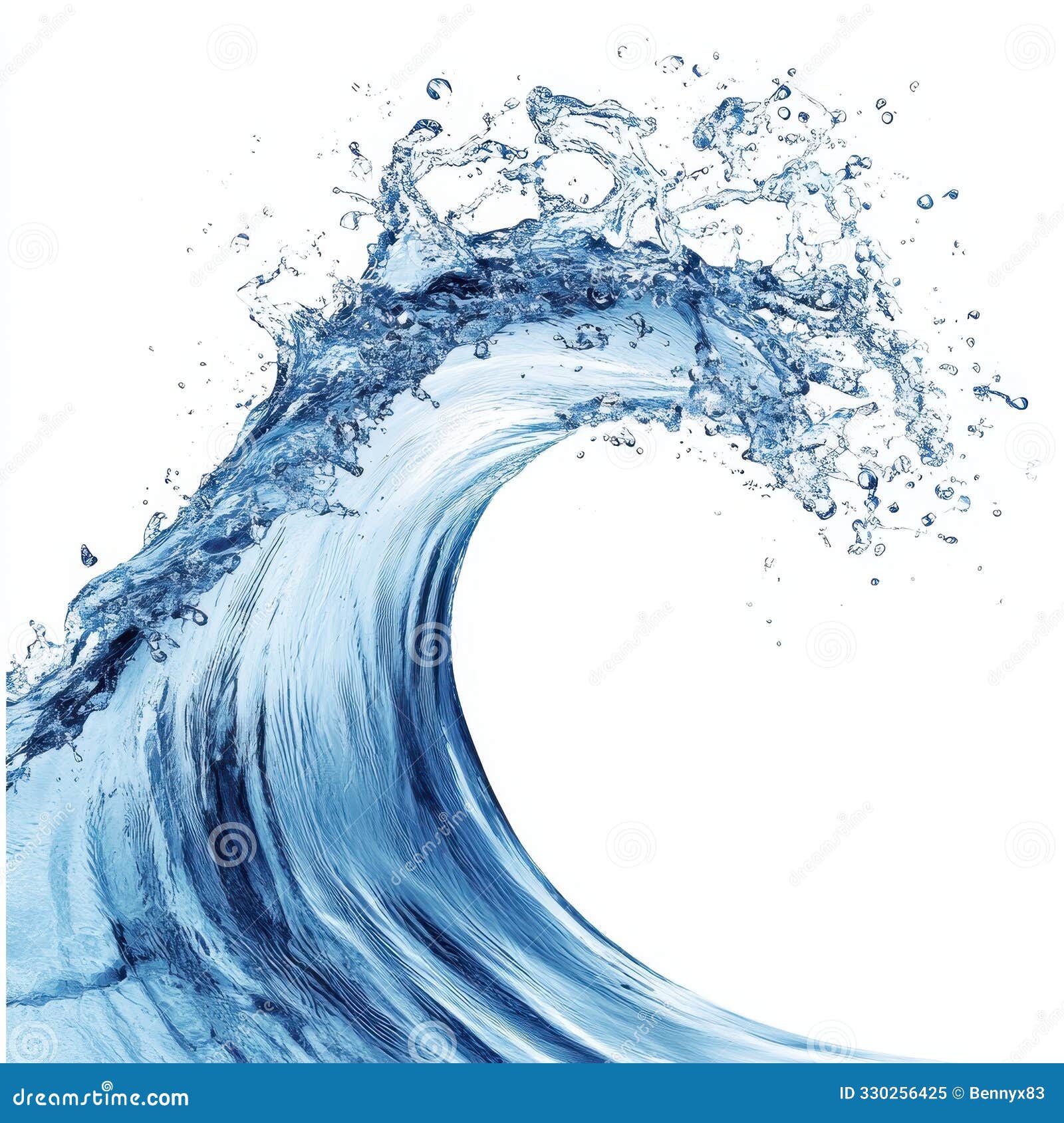 Wave-shaped Water Splash on White Background Stock Illustration ...
