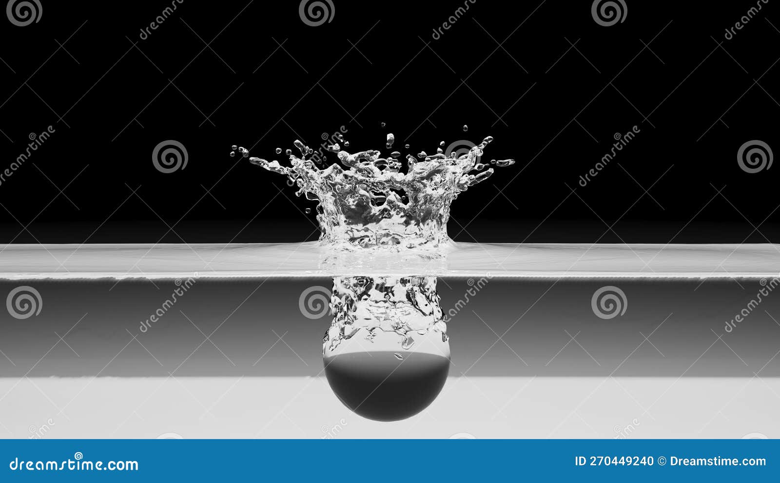 Water Splashes and Waves on Black Background,3d Rendering Stock ...