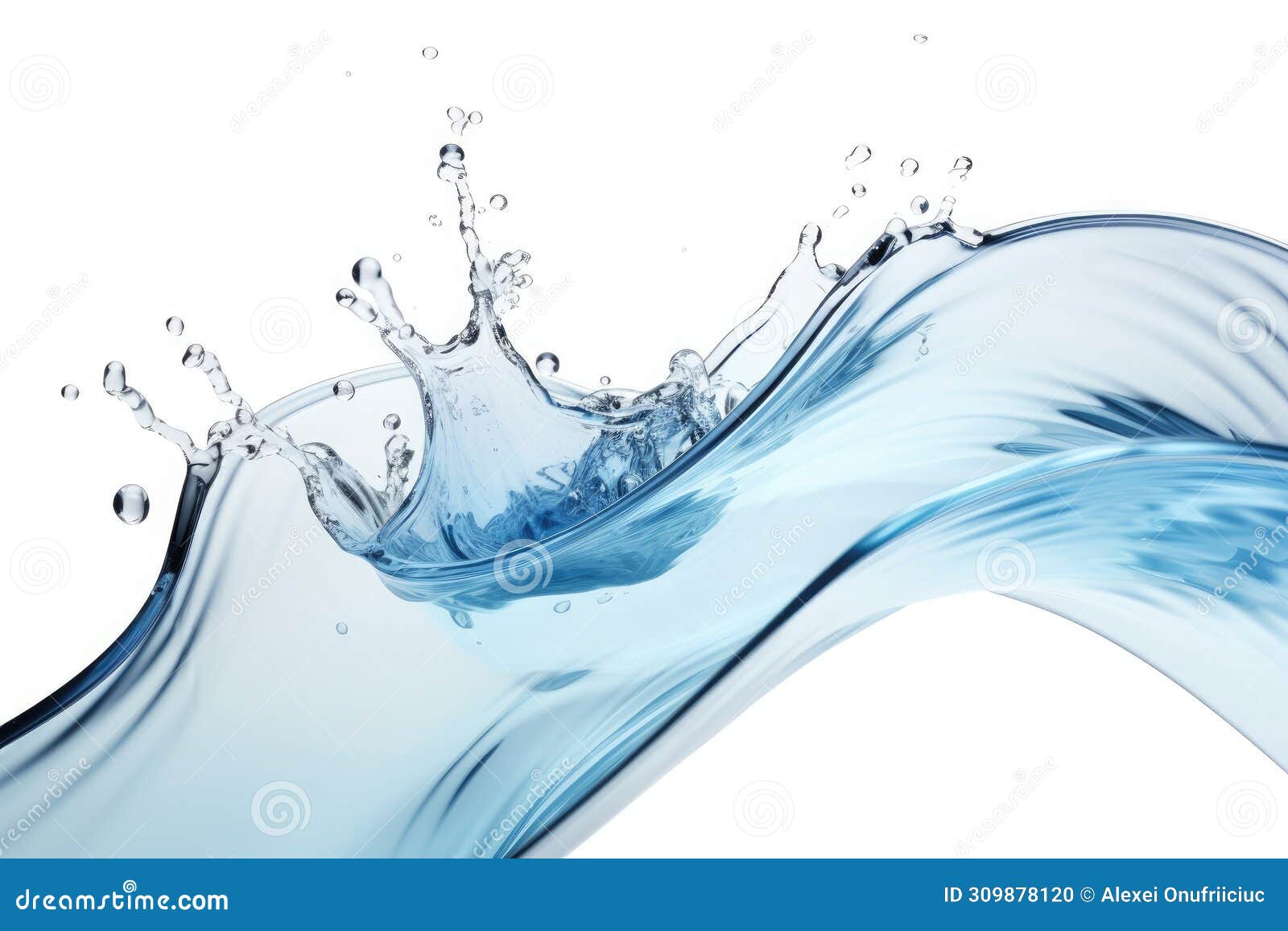 Water Splashes on White Background Stock Photo - Image of flowing ...
