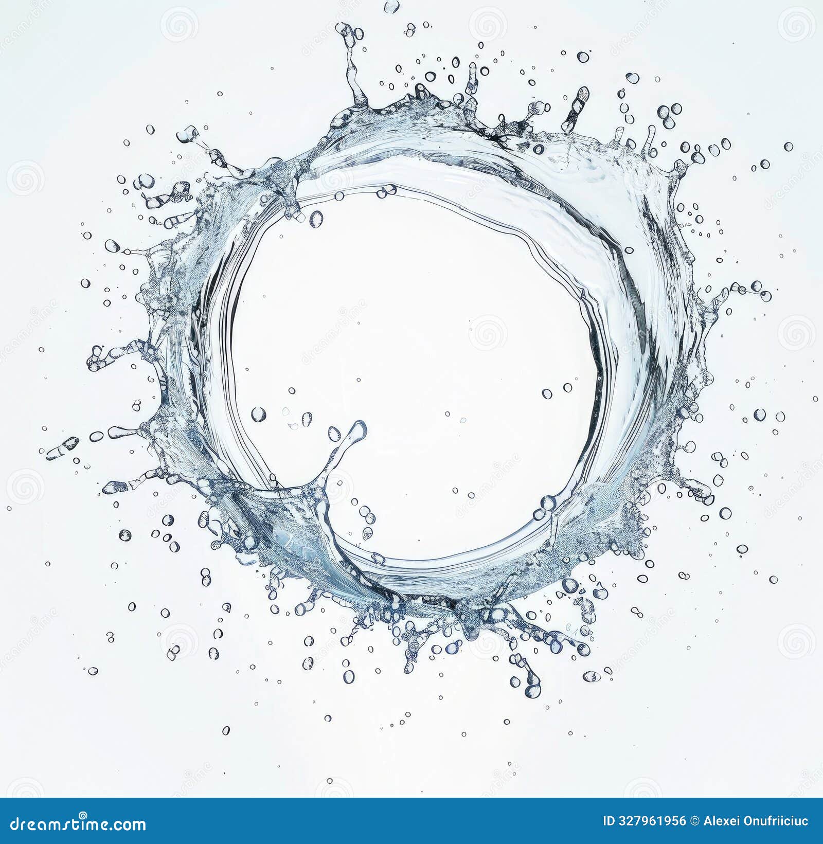Water Splashing in a Circular Shape on a White Background Stock Photo ...