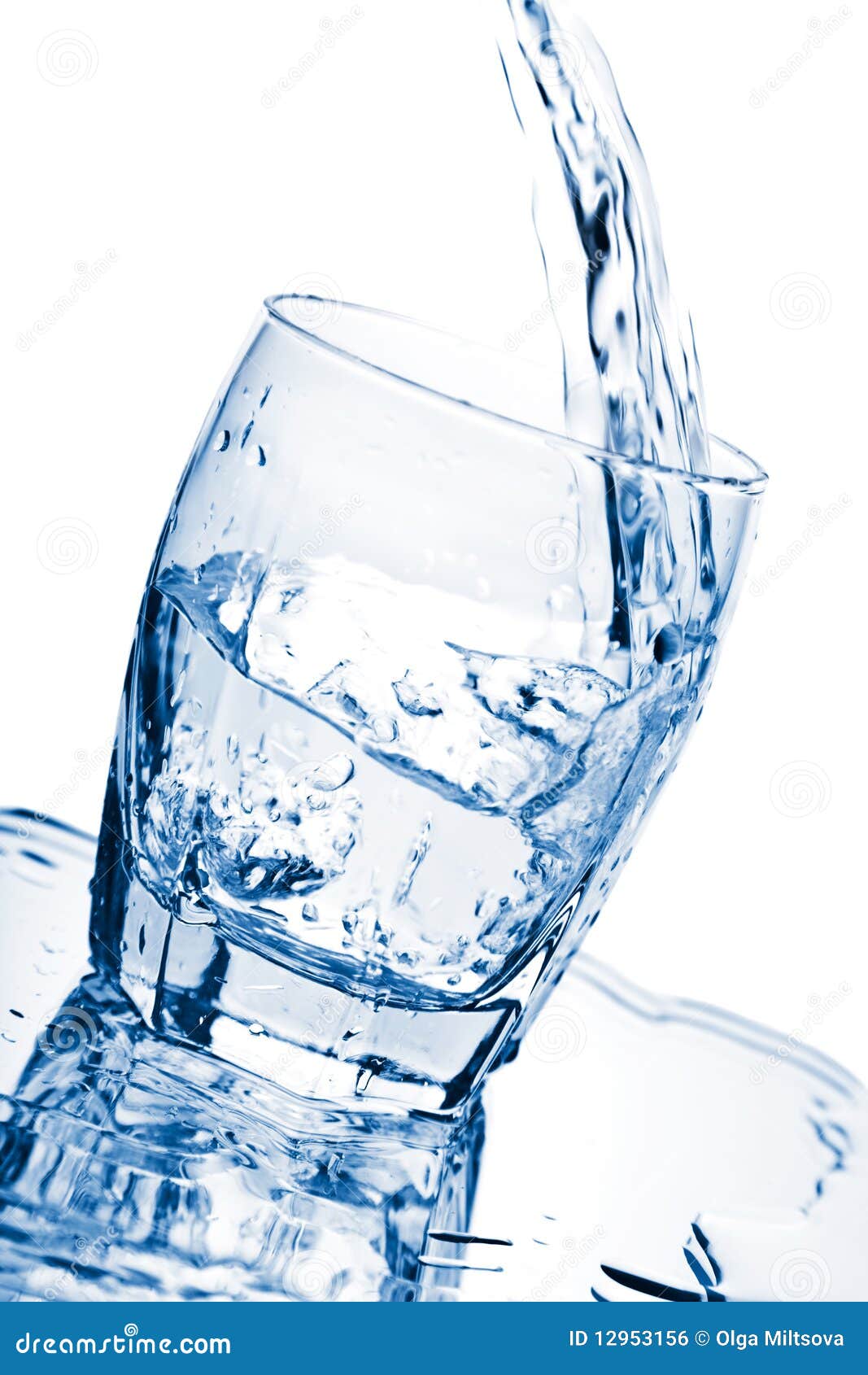 Water Splashing into Glass Isolated Stock Photo - Image of hygiene ...