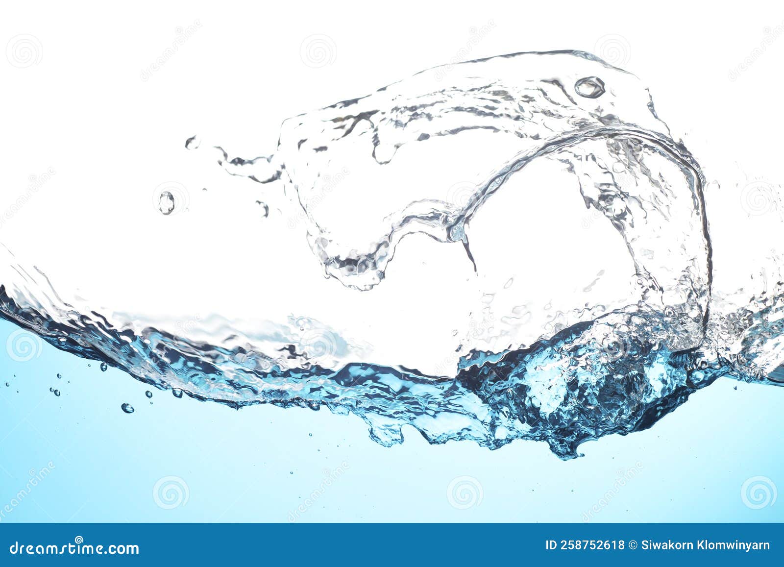Water Splashing Isolated on White Background. Pure Water Stock Photo ...