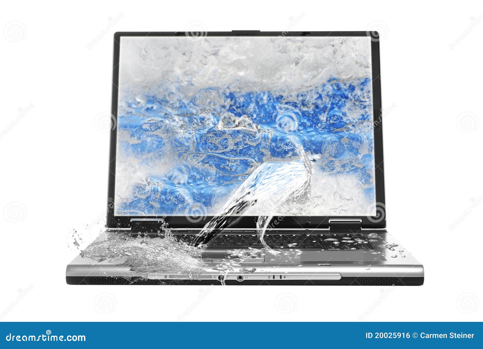Water Splashing from Laptop Stock Photo - Image of motion, technology ...