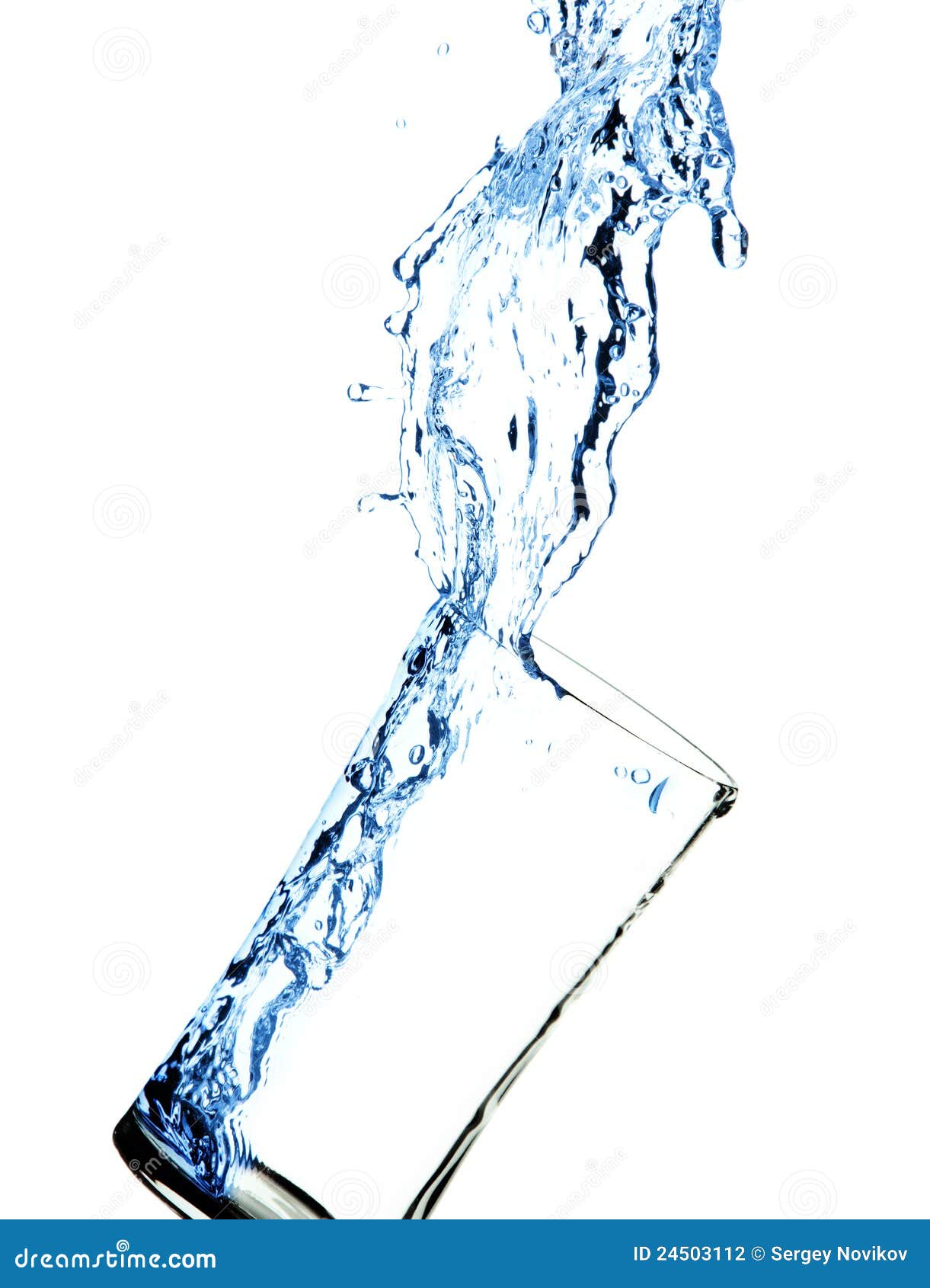 Water Splashing Out of Glass with Water Stock Photo - Image of flowing ...