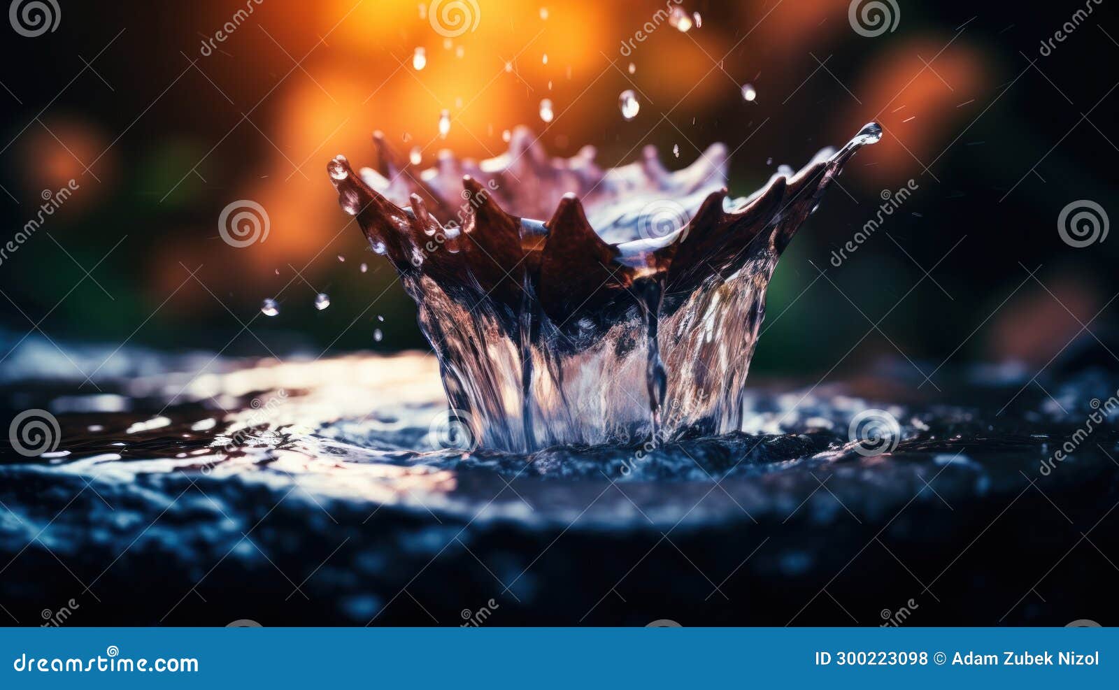A Water Splashing Out of a Puddle Stock Illustration - Illustration of ...
