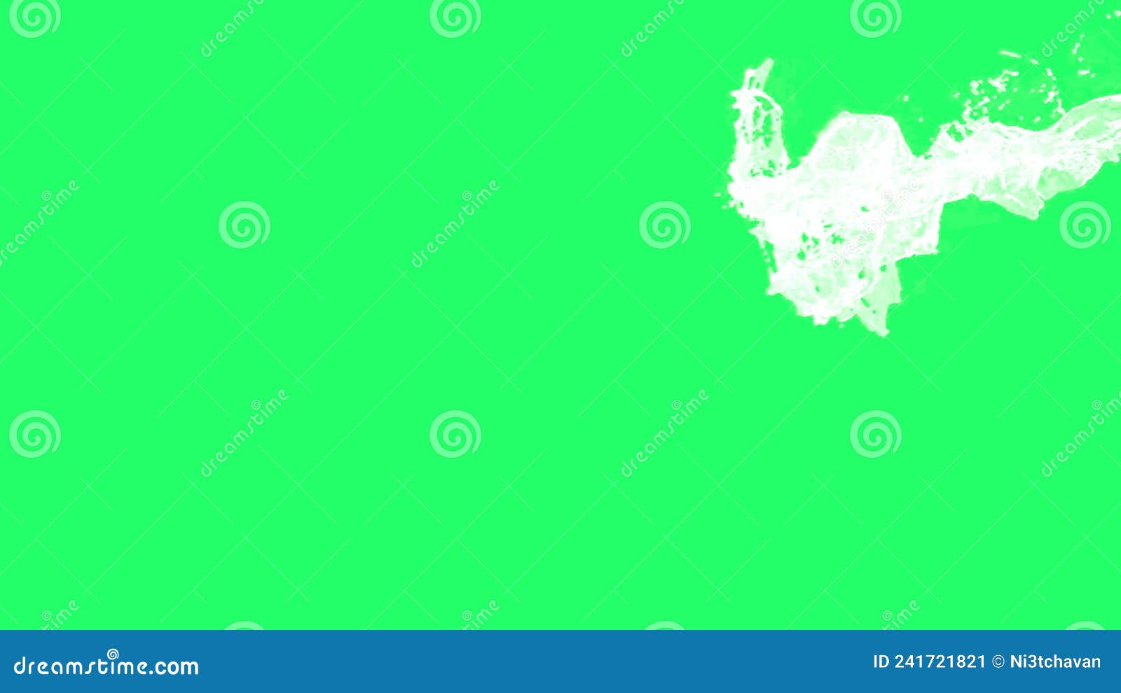 Water Splashing Over Green Screen. Object Hitting the Water Surface ...