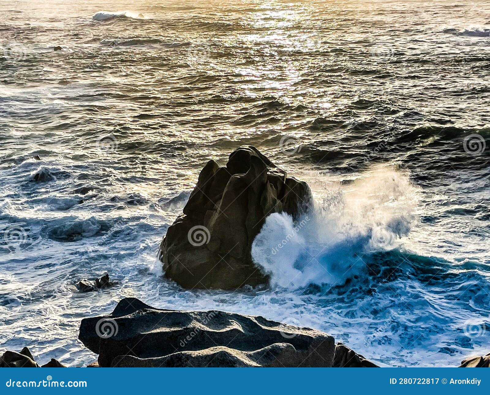 Water splashing on rock stock image. Image of nature - 280722817