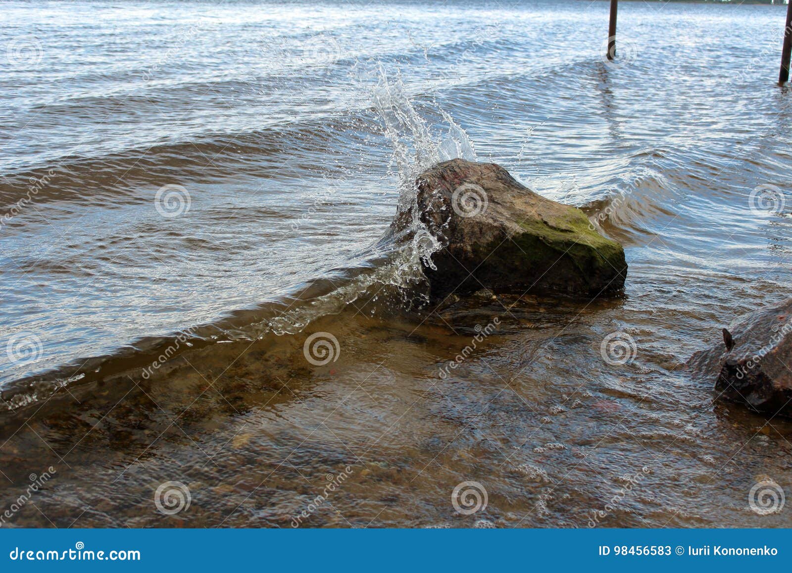 Water Splashing on a rock stock image. Image of brown - 98456583