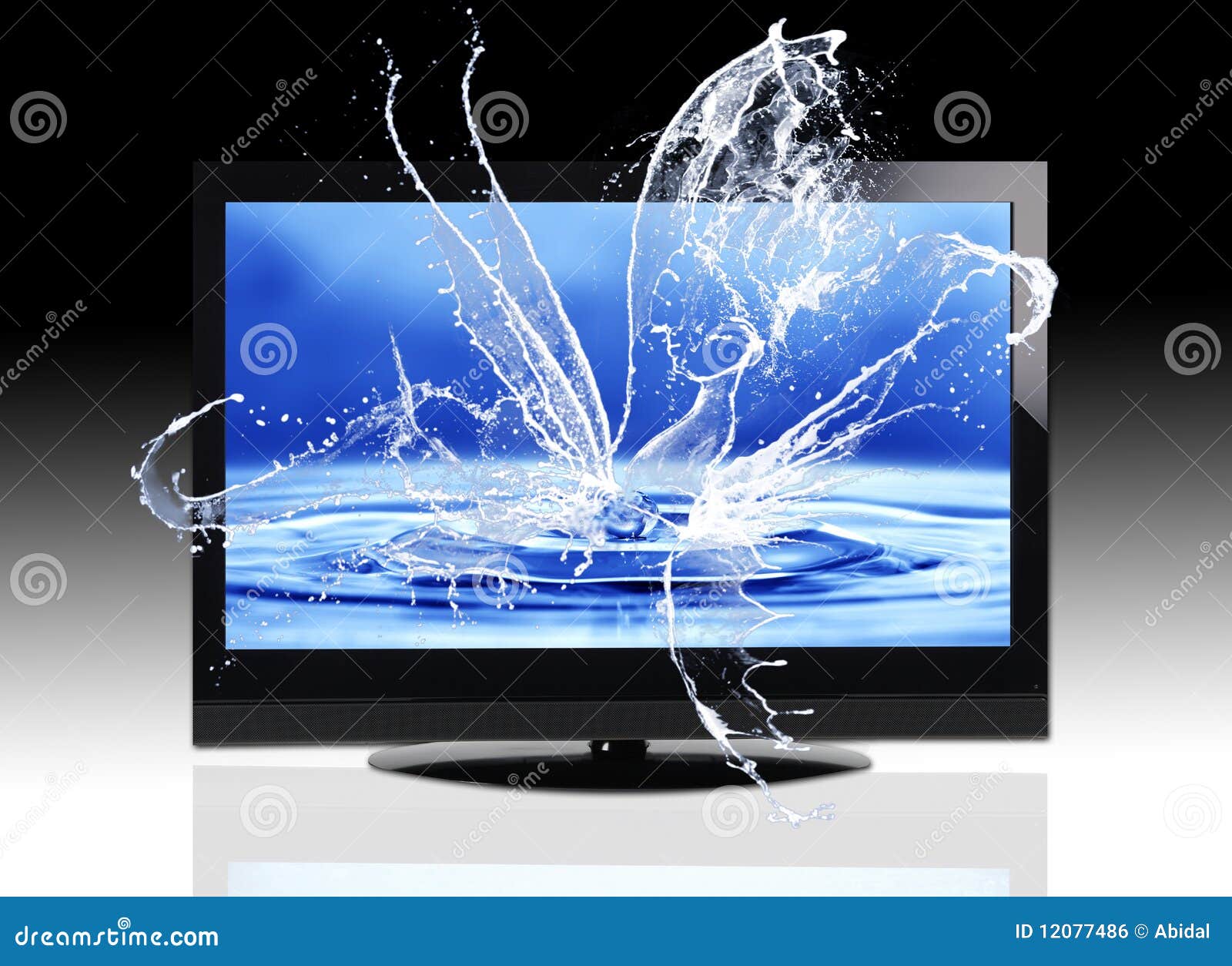 Water Splashing from a Screen Stock Illustration - Illustration of ...