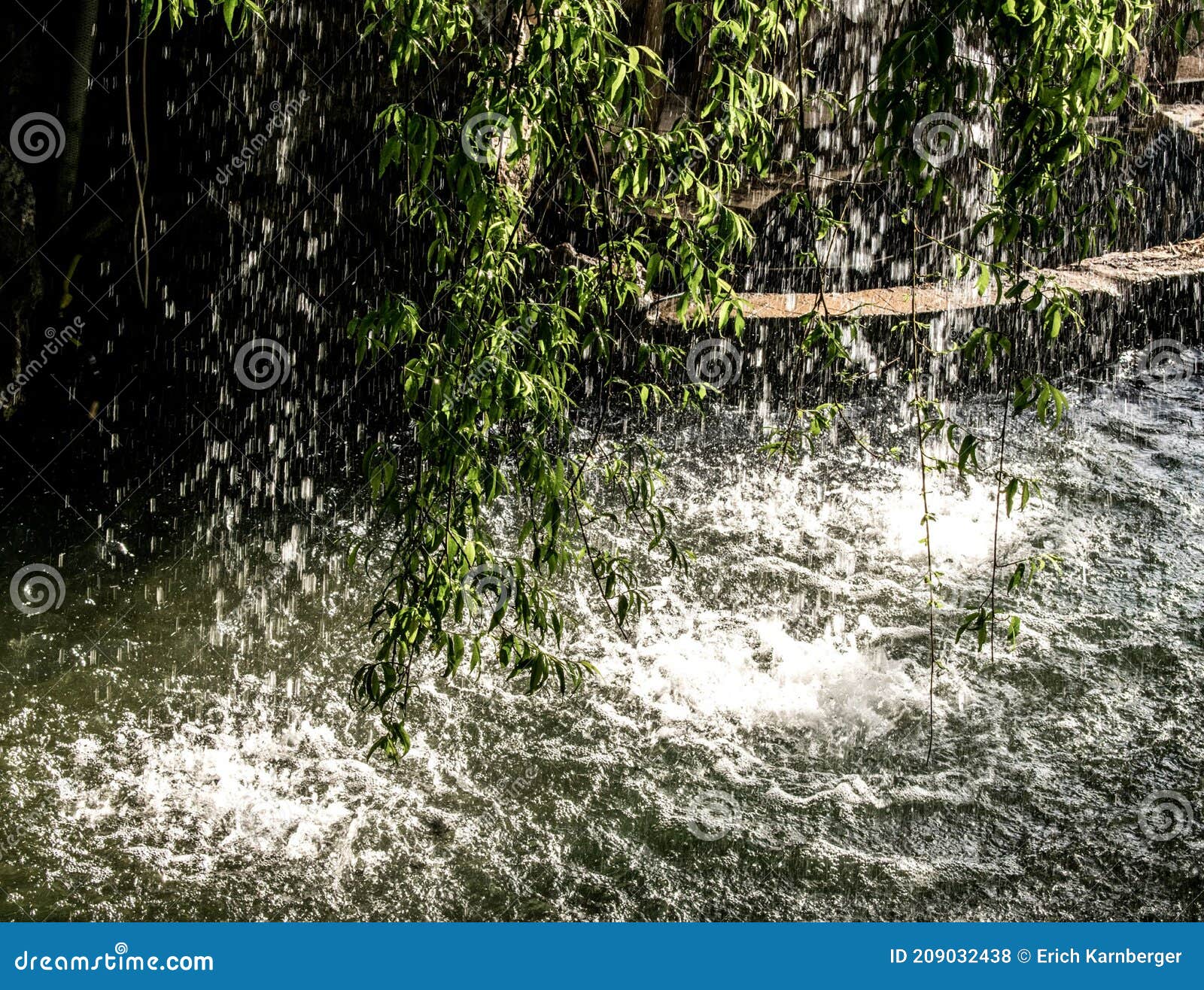 Water Splashing into a Small Pond Stock Photo - Image of water ...
