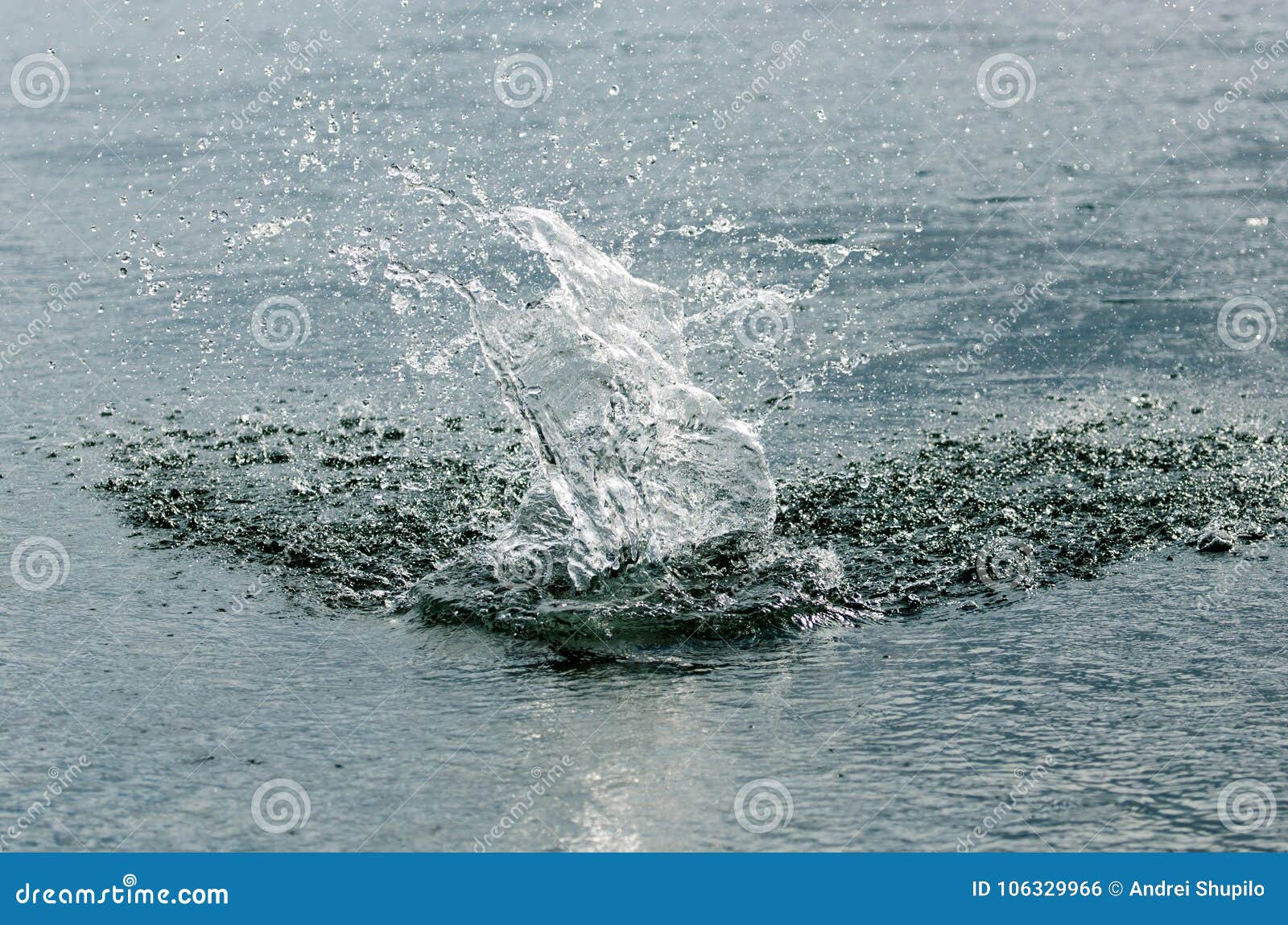 Water Splashing from a Stone in the River Stock Photo - Image of break ...